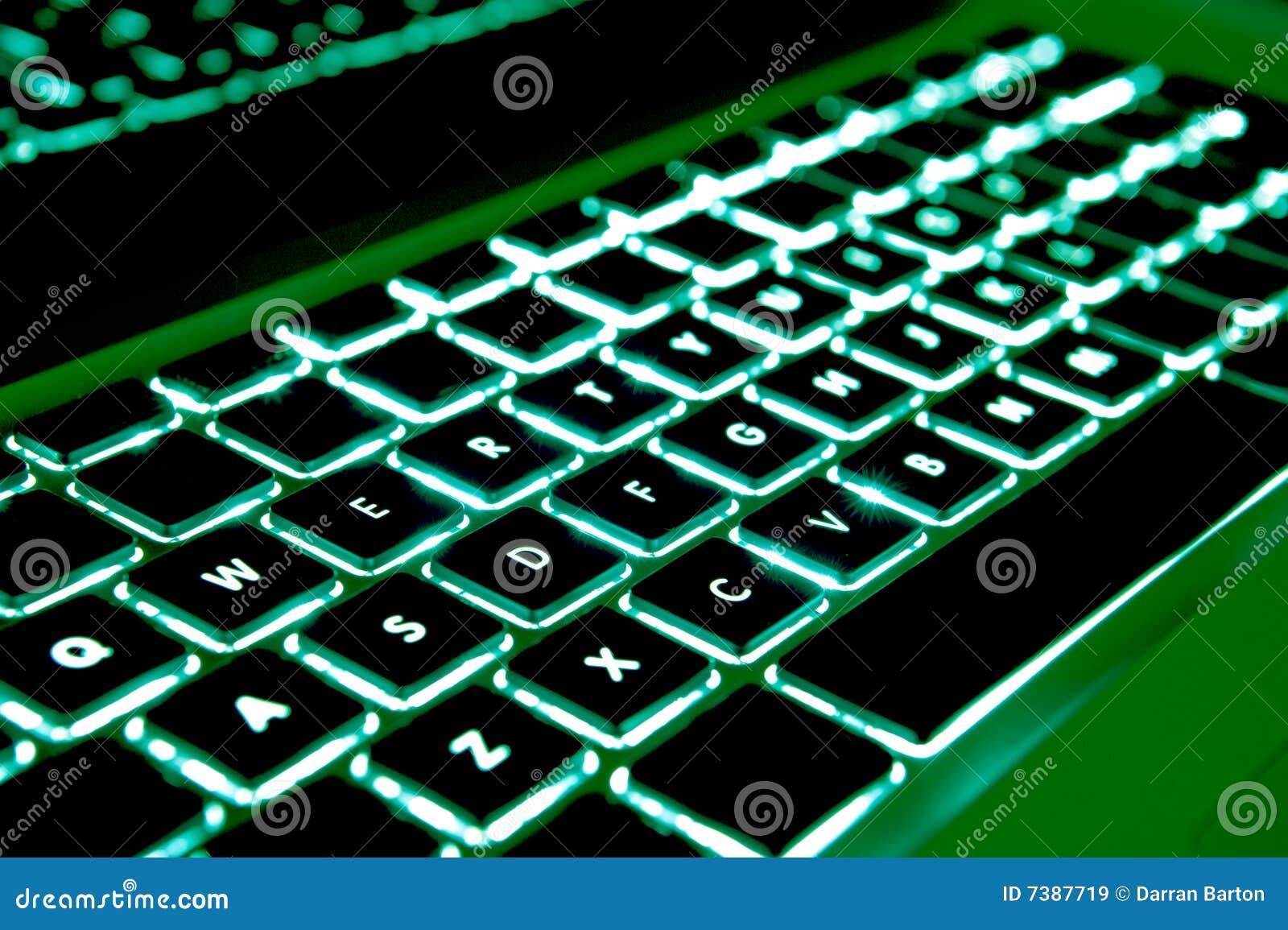 Green Keyboard stock image. Image of backlight, connections - 7387719