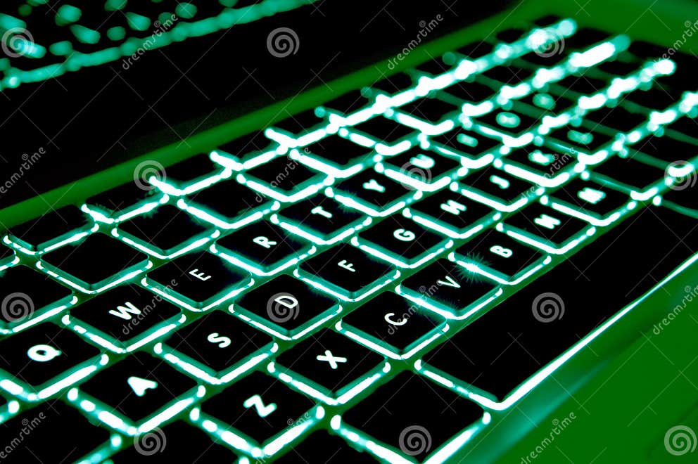 Green Keyboard stock image. Image of backlight, connections - 7387719