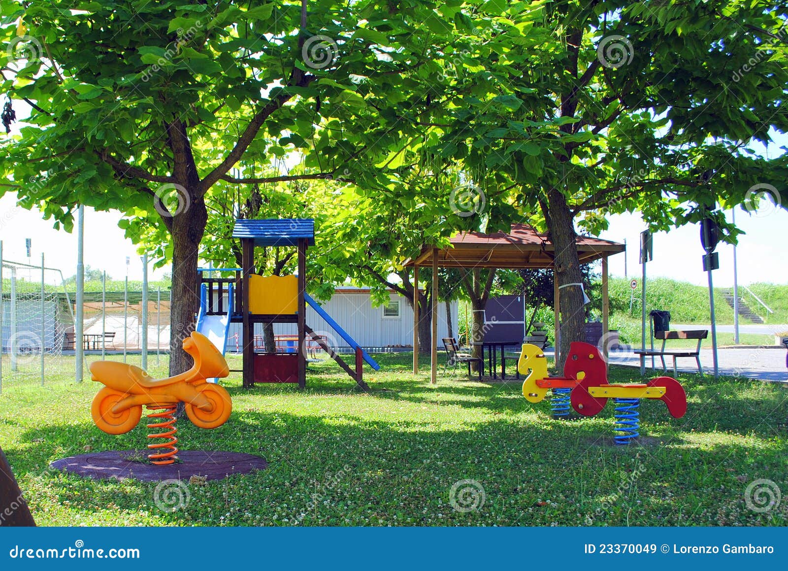 Green kids playground stock image. Image of play, park - 23370049