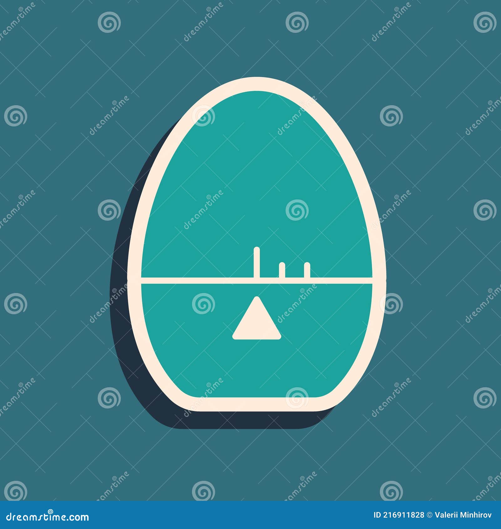 Green Kitchen Timer Icon Isolated on Green Background. Egg Timer ...
