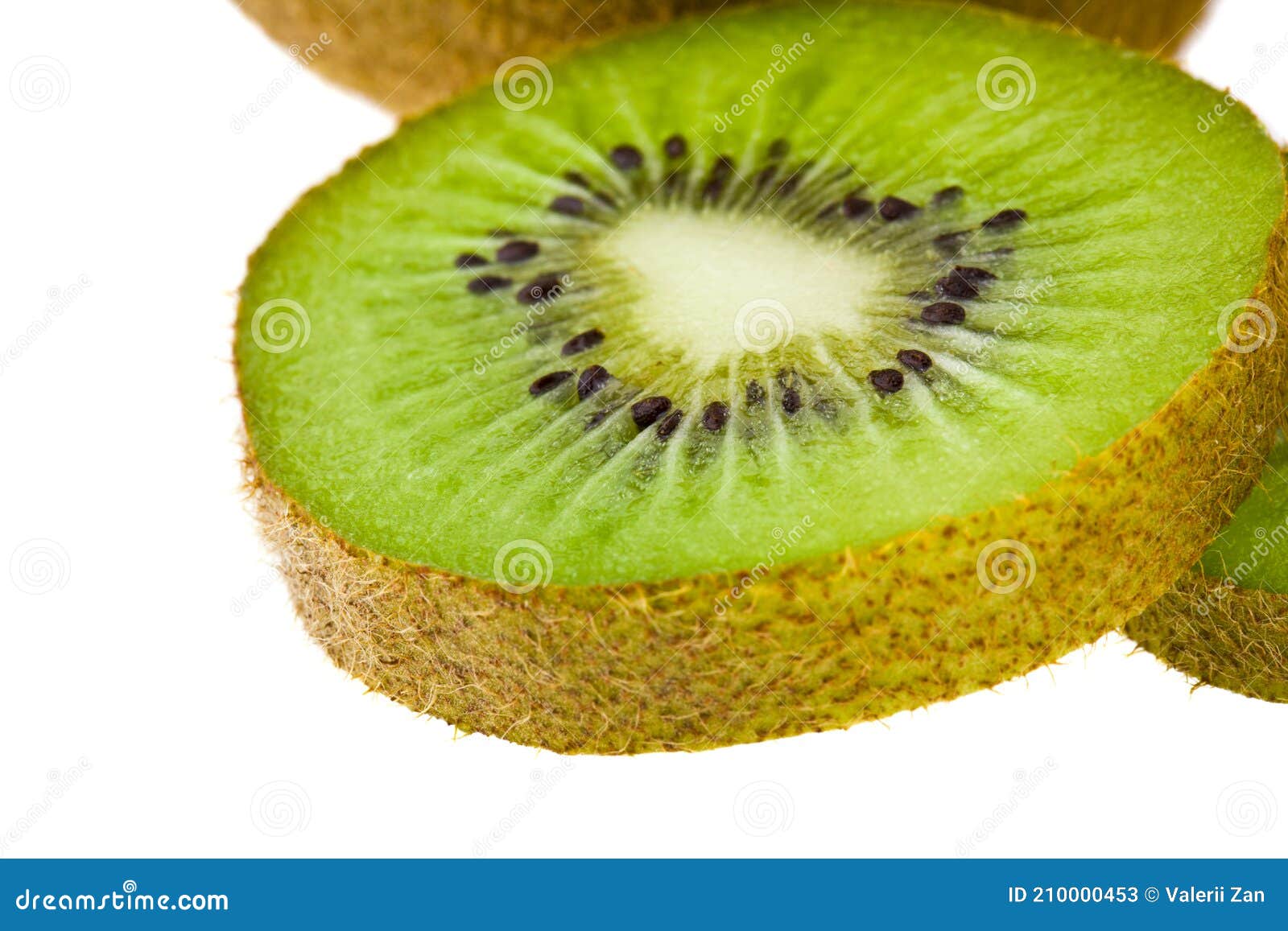 Green Kiwi Isolated on White Background Stock Image - Image of diet ...