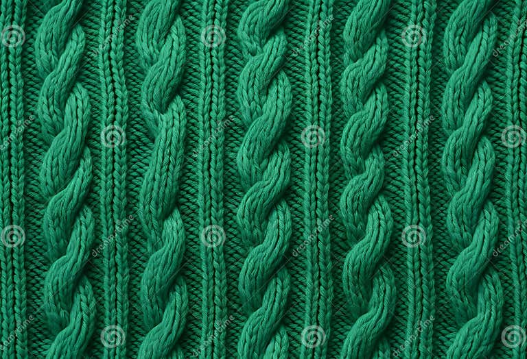 Green Knitted Cable Texture Background Stock Illustration ...