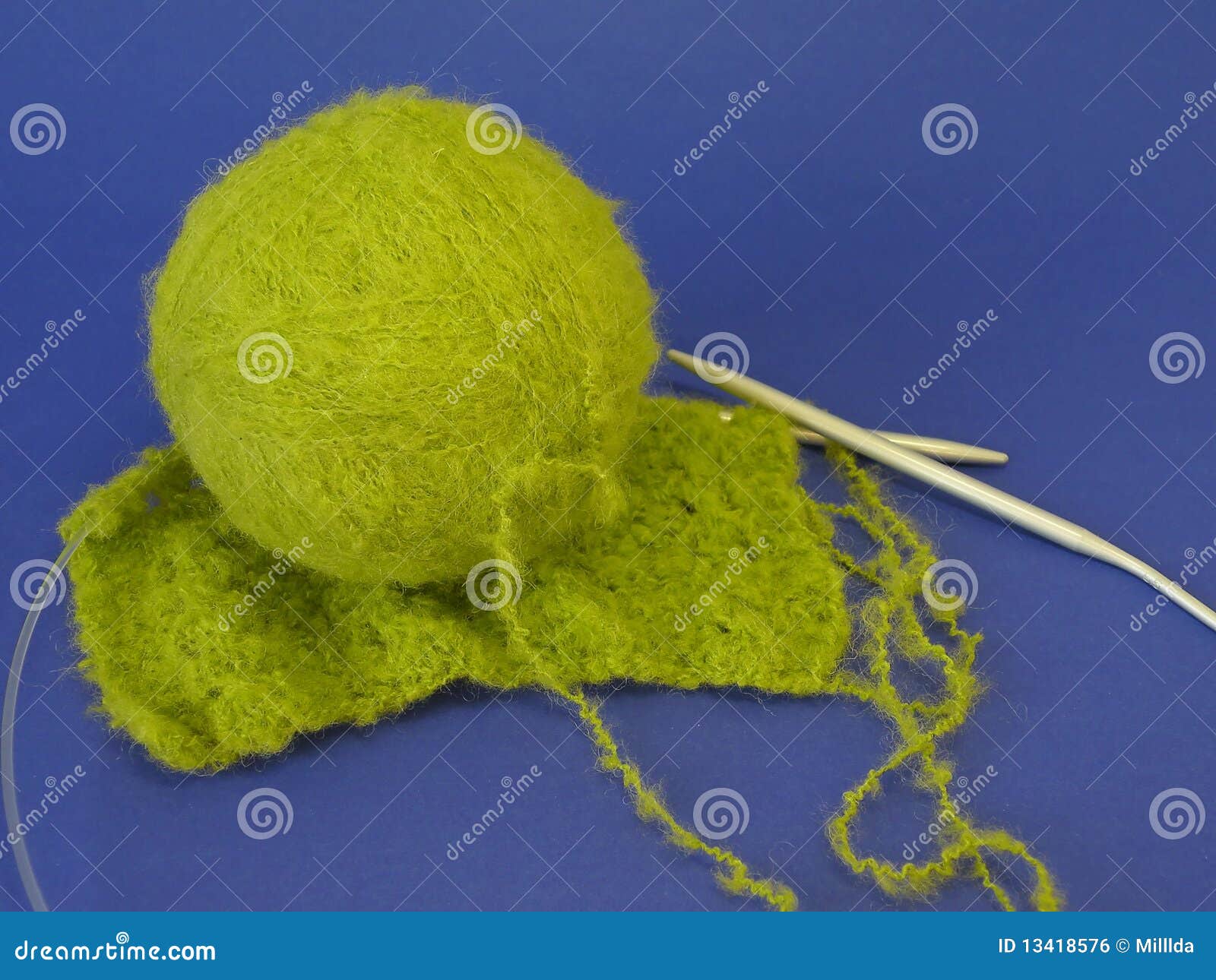 Green knitting stock photo. Image of hand, threads, clothing - 13418576