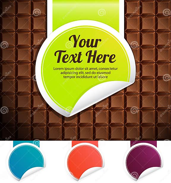 Green Label on a Chocolate Bar. Color Variations Stock Vector ...