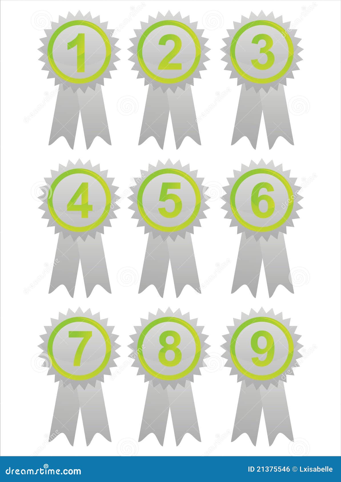 Green labels with numbers stock vector. Illustration of cute - 21375546