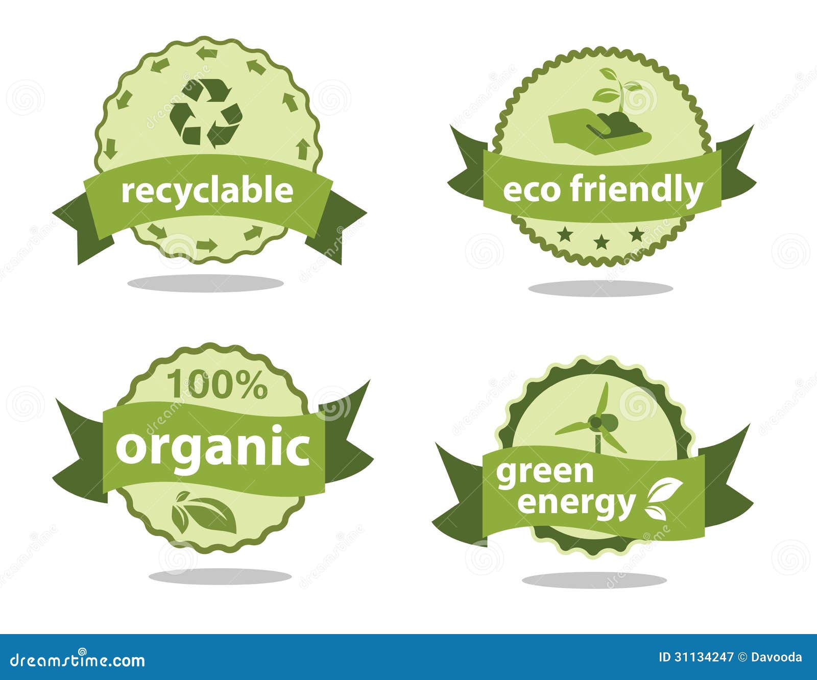 Green Labels stock vector. Illustration of organic, collection - 31134247