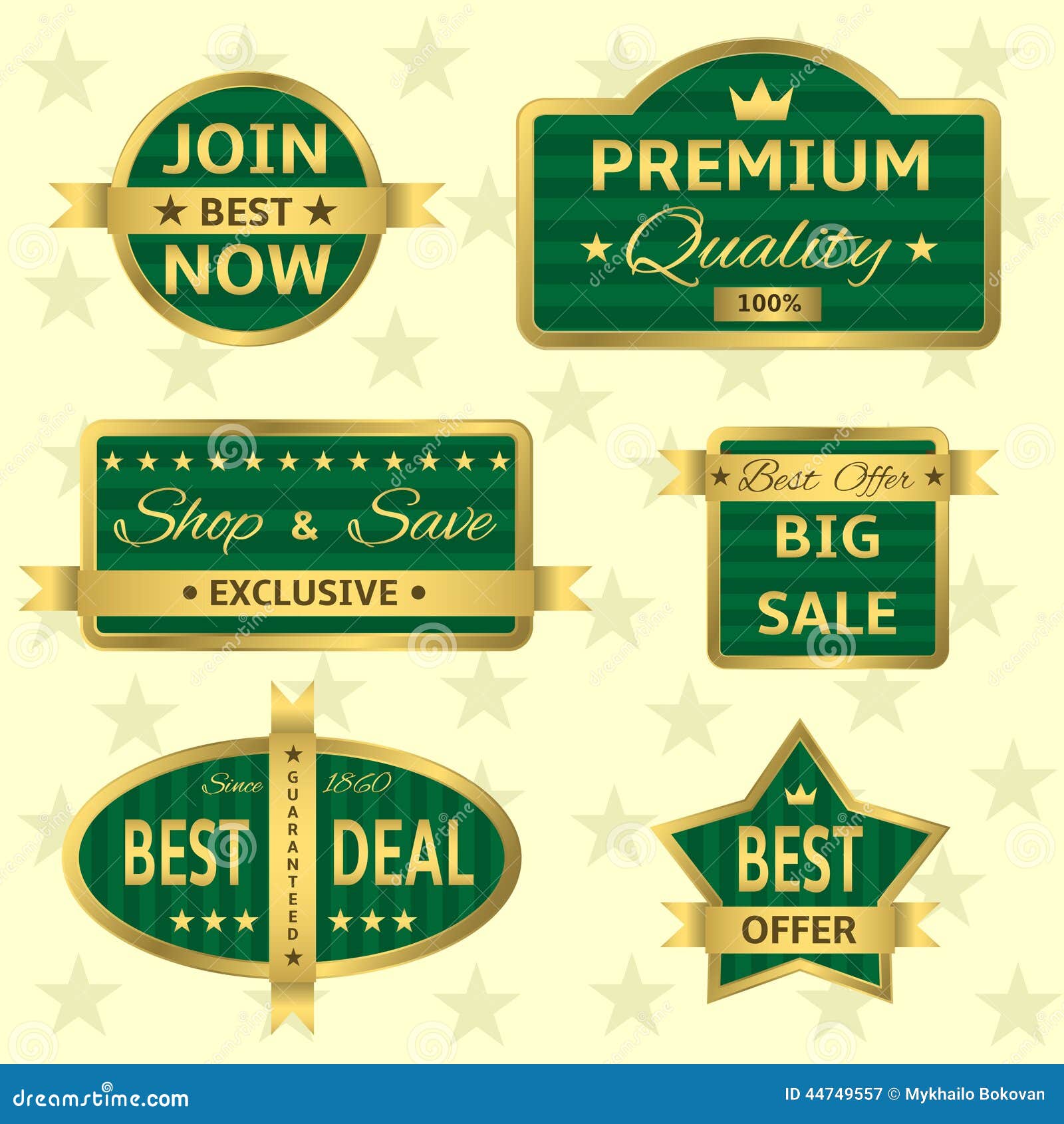 Green labels stock vector. Illustration of price, discount - 44749557