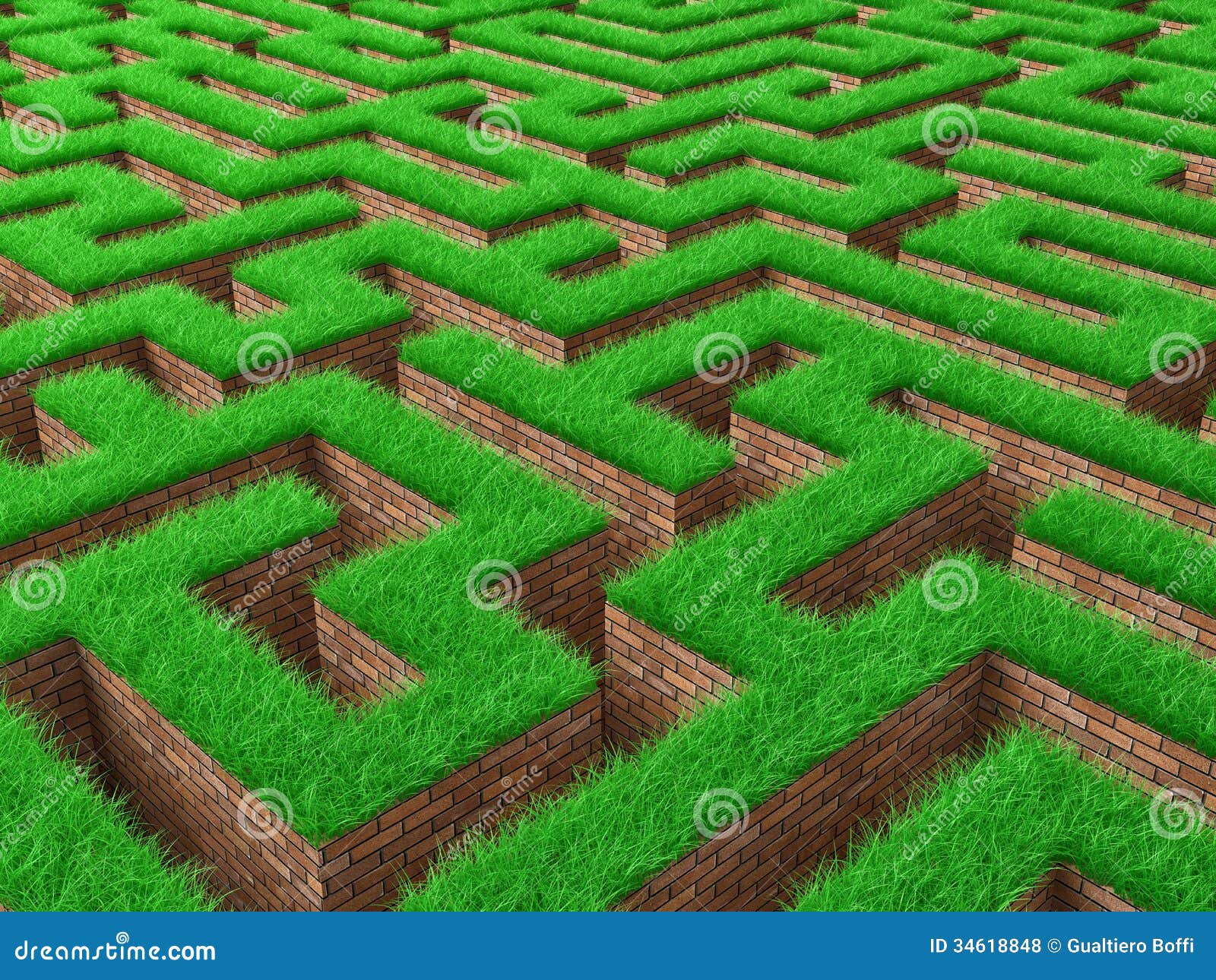 Green labyrinth stock illustration. Illustration of labyrinth - 34618848