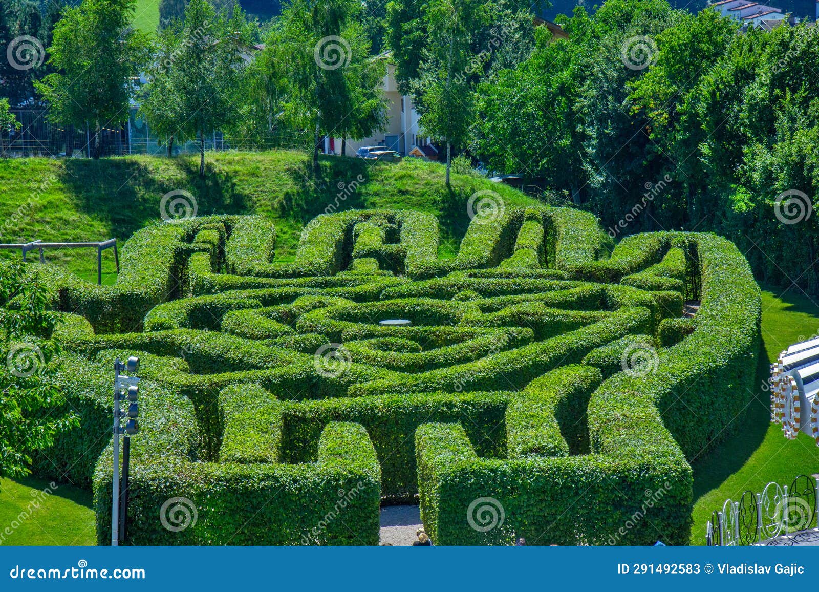 Green Labyrinth in the Park in Innsbruck Editorial Stock Photo - Image ...