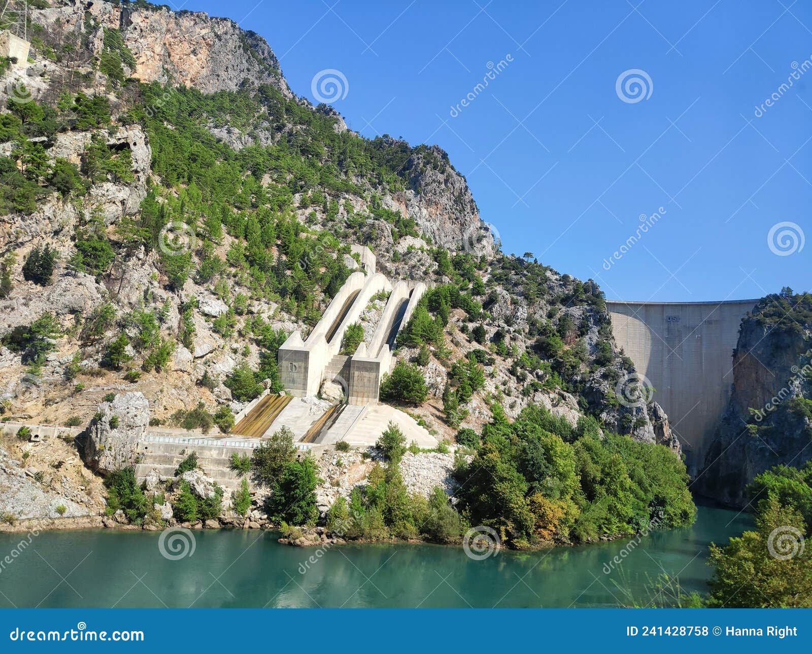 Green lake dam stock photo. Image of tourism, great - 241428758