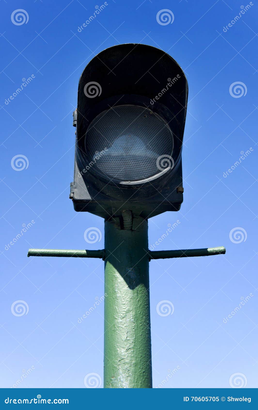 Green Lamppost on Background of Blue Sky Stock Image - Image of ...