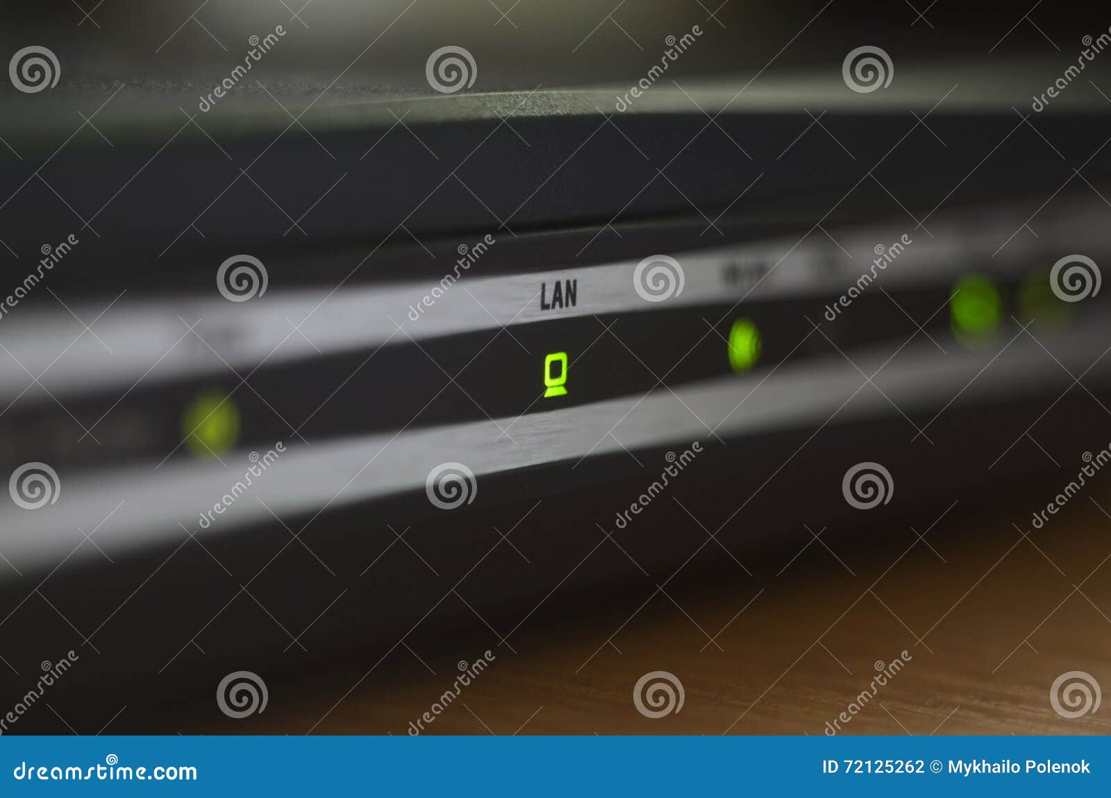 Green LAN Indicator on Internet Router Stock Photo - Image of button ...