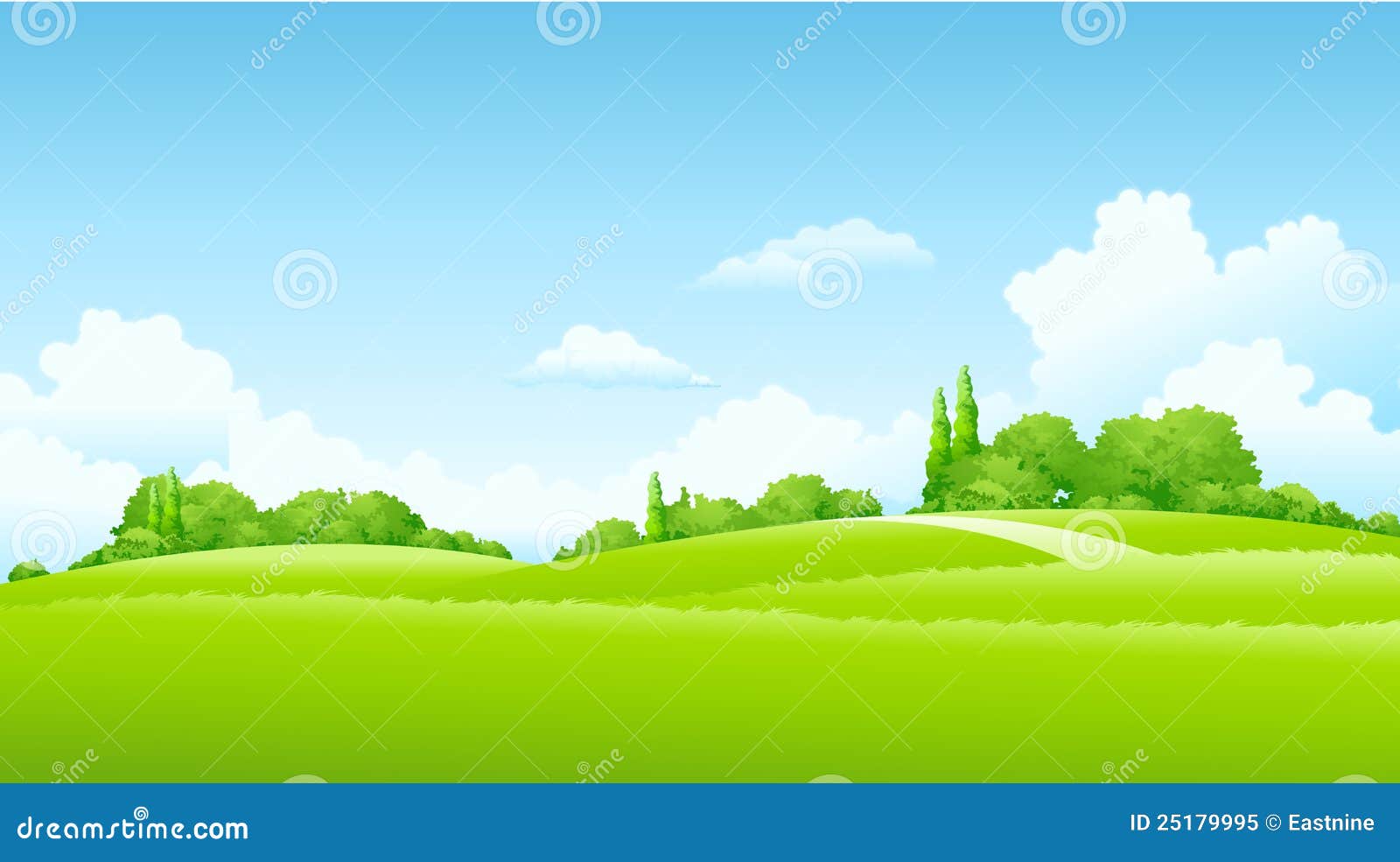 Green Landscape stock vector. Illustration of grass, green - 25179995