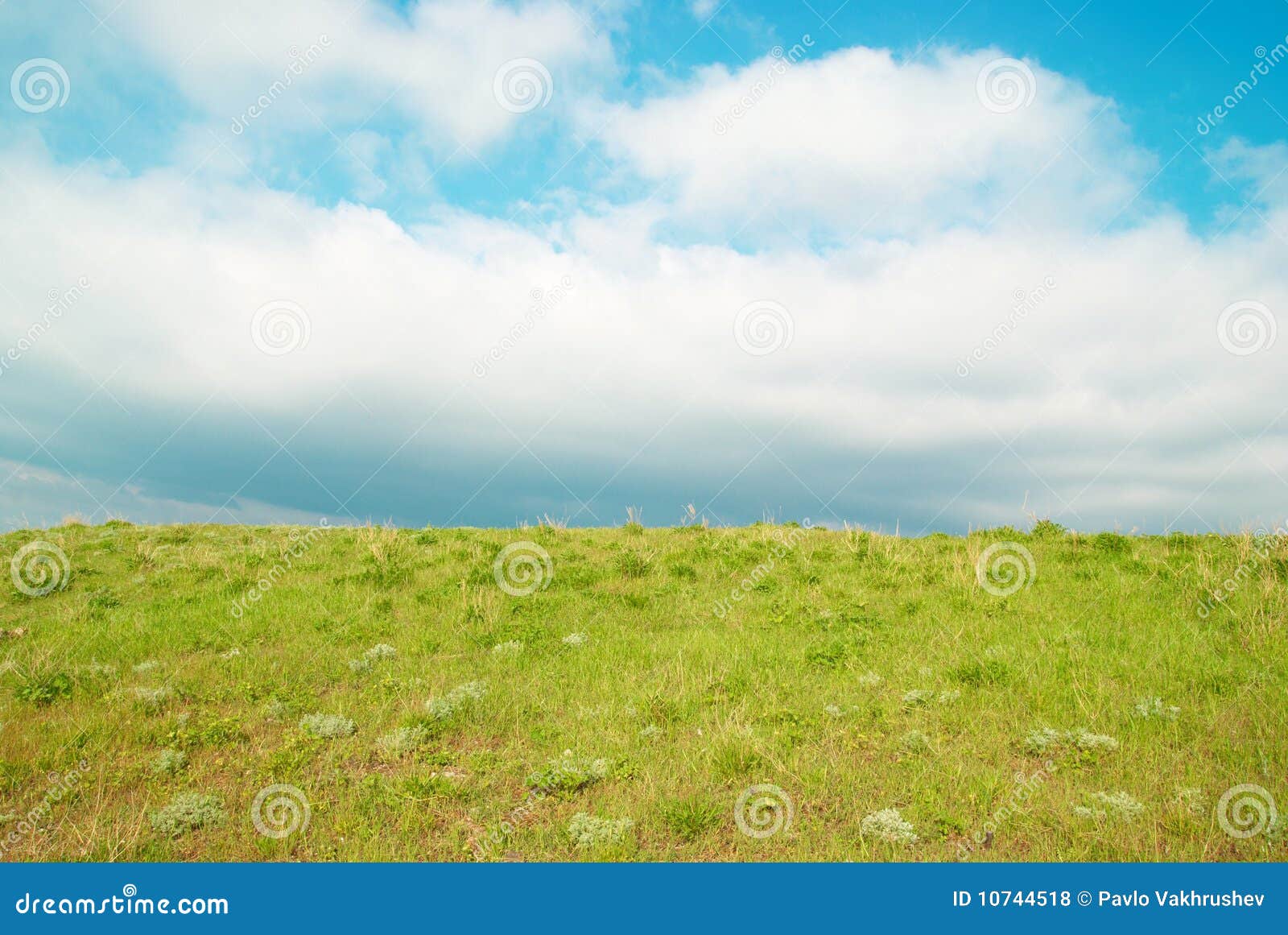 Green Landscape with Clouds. Stock Photo - Image of field, beauty: 10744518