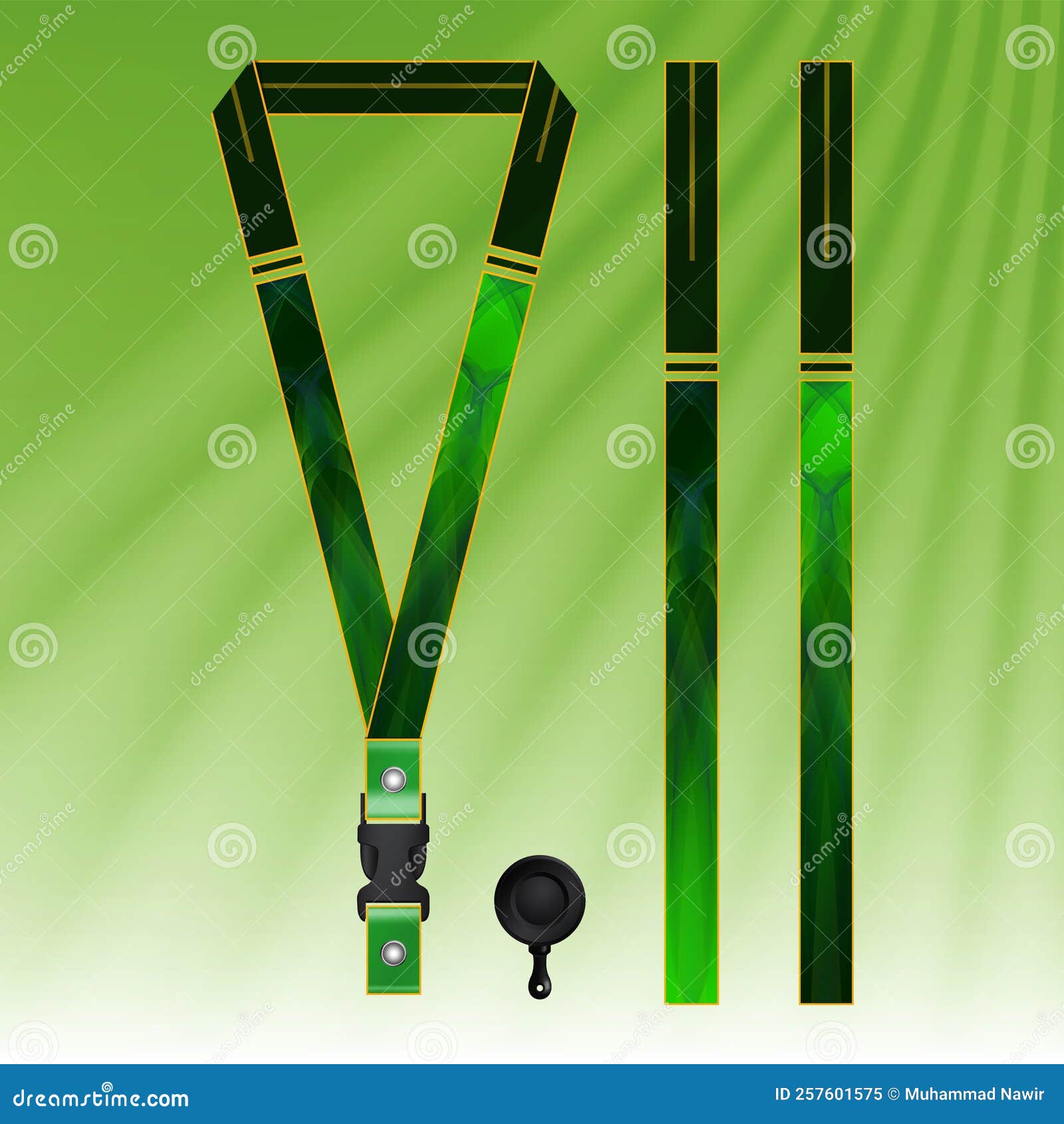 Green Lanyard Template stock vector. Illustration of branding - 257601575