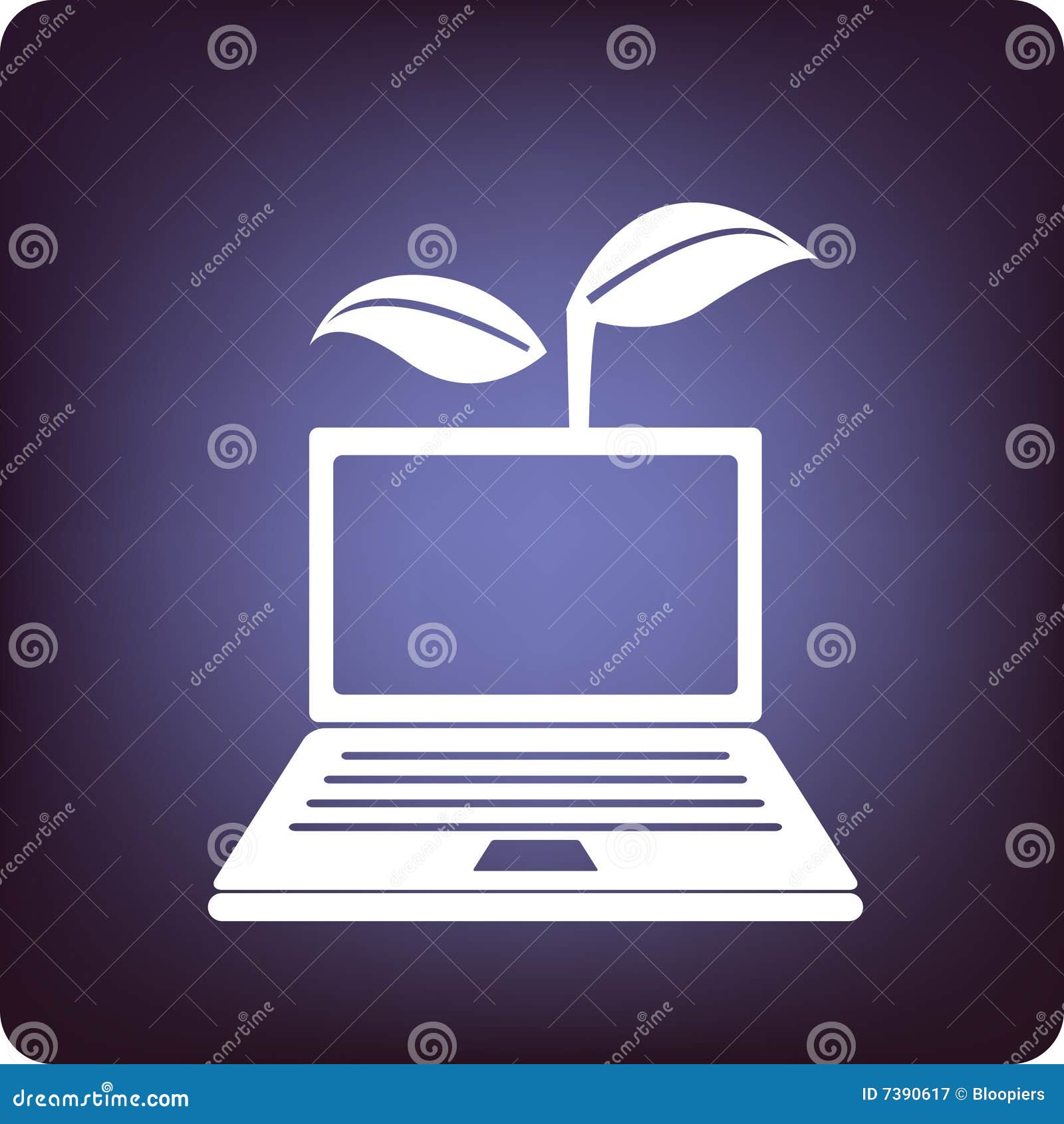 Green laptop stock vector. Illustration of technology - 7390617