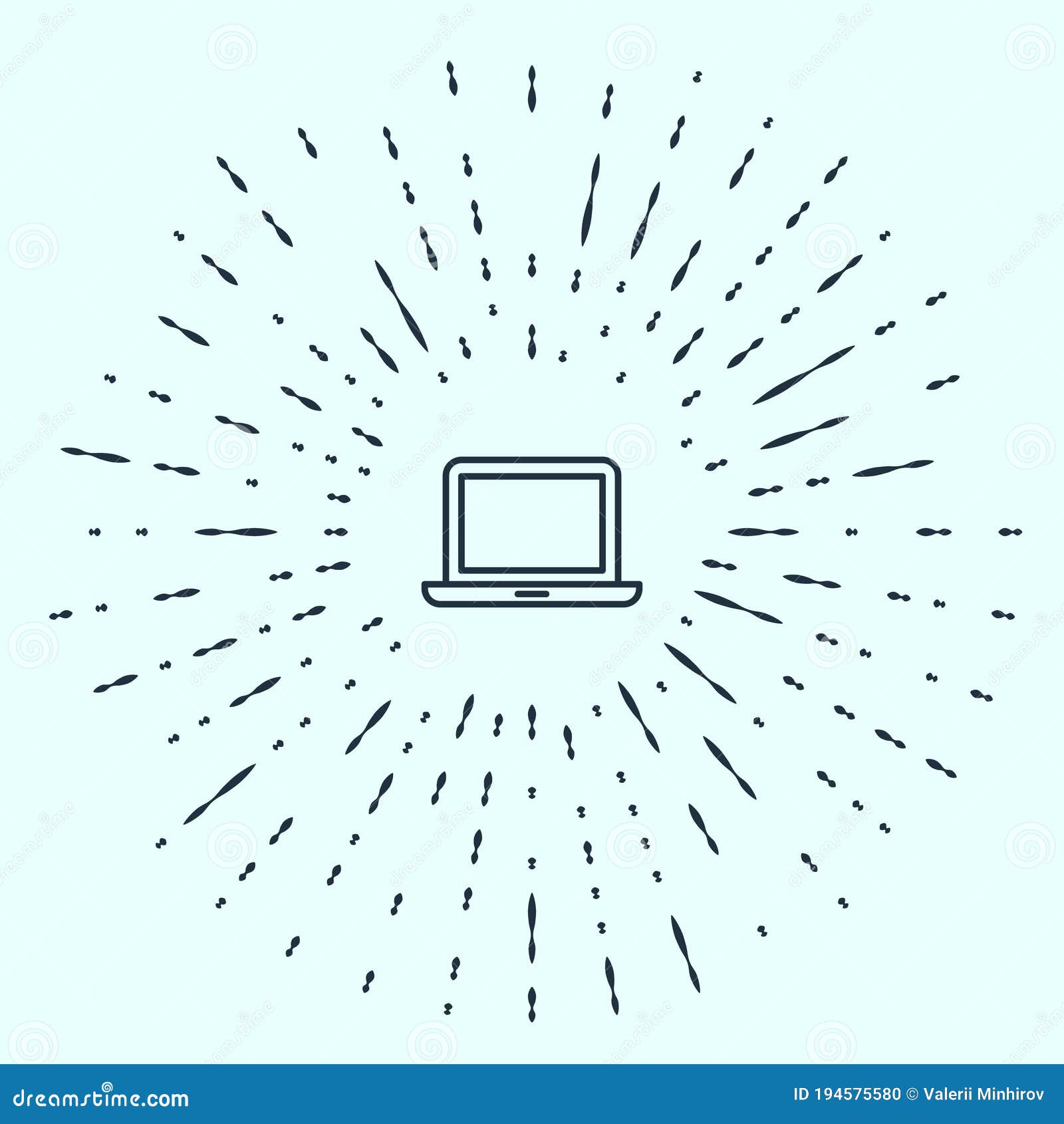 Green Laptop Icon Isolated on Green Background. Computer Notebook with ...