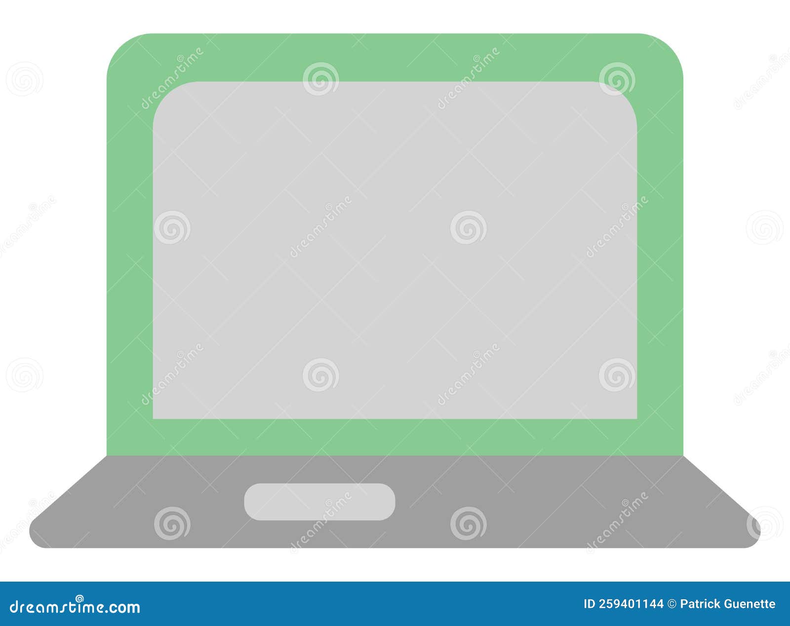 Green laptop, icon stock vector. Illustration of laptop - 259401144