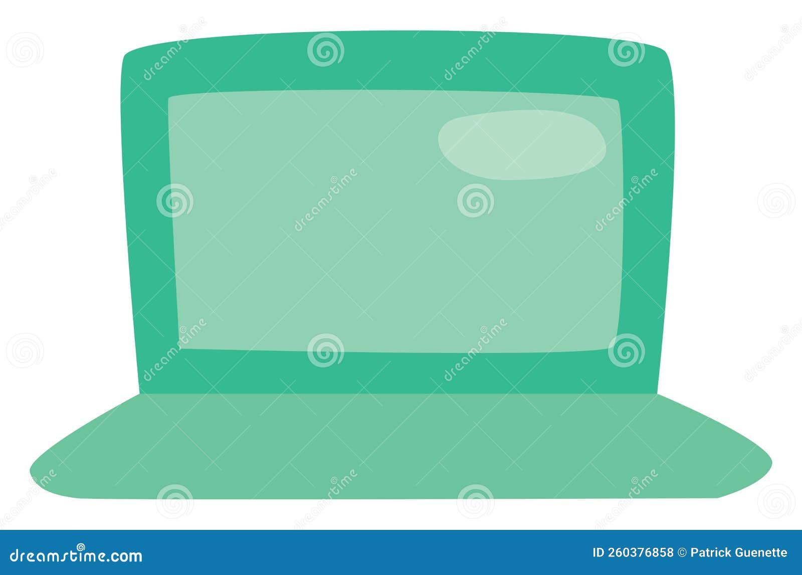 Green laptop, icon stock vector. Illustration of website - 260376858