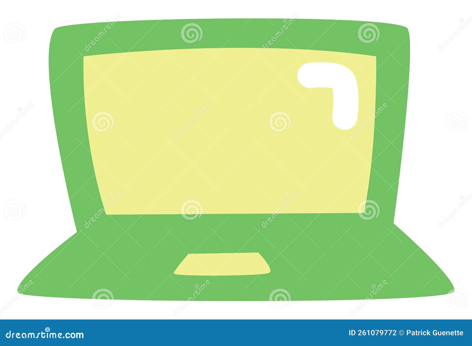 Green laptop, icon stock vector. Illustration of background - 261079772
