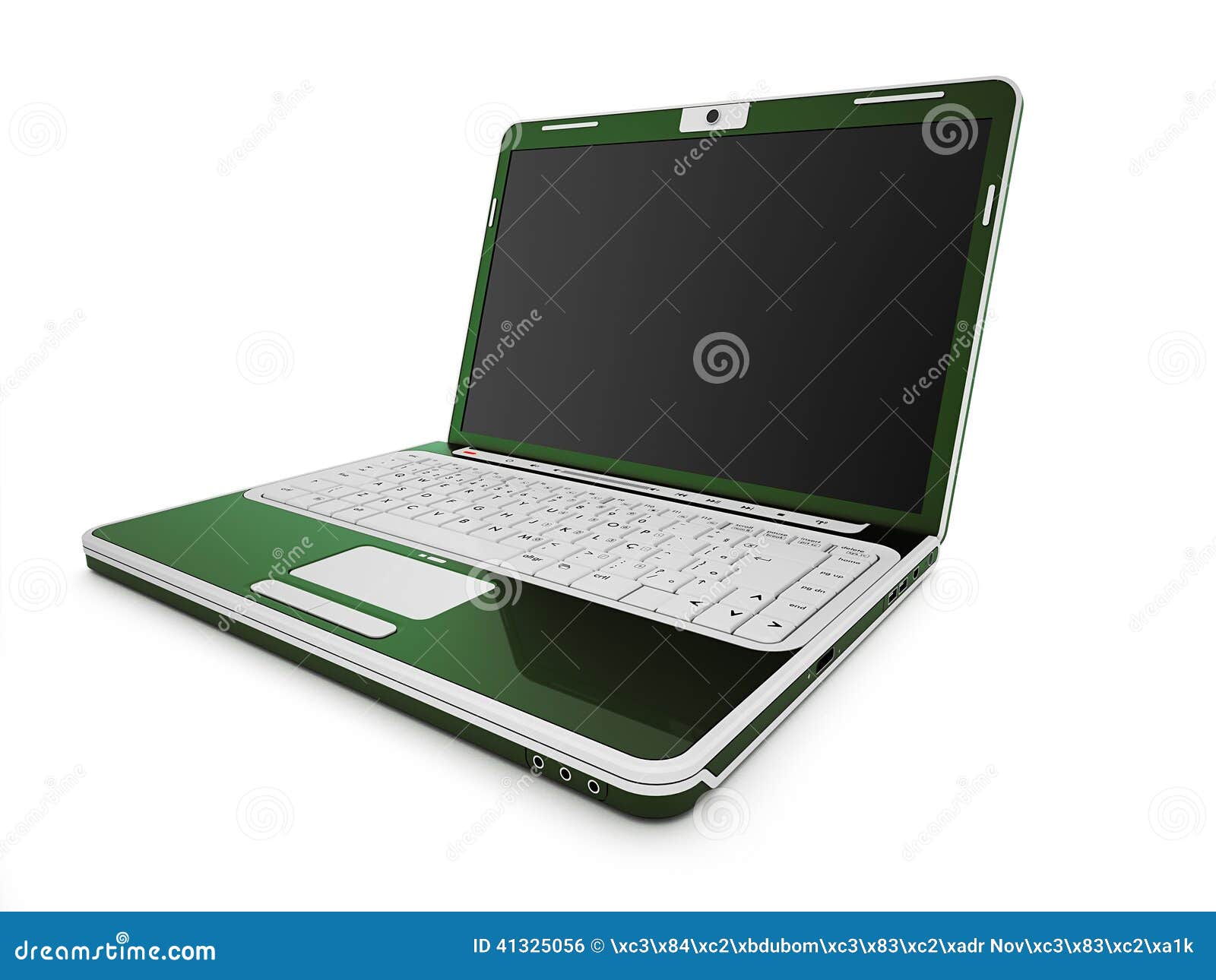Green laptop stock illustration. Illustration of reflection - 41325056