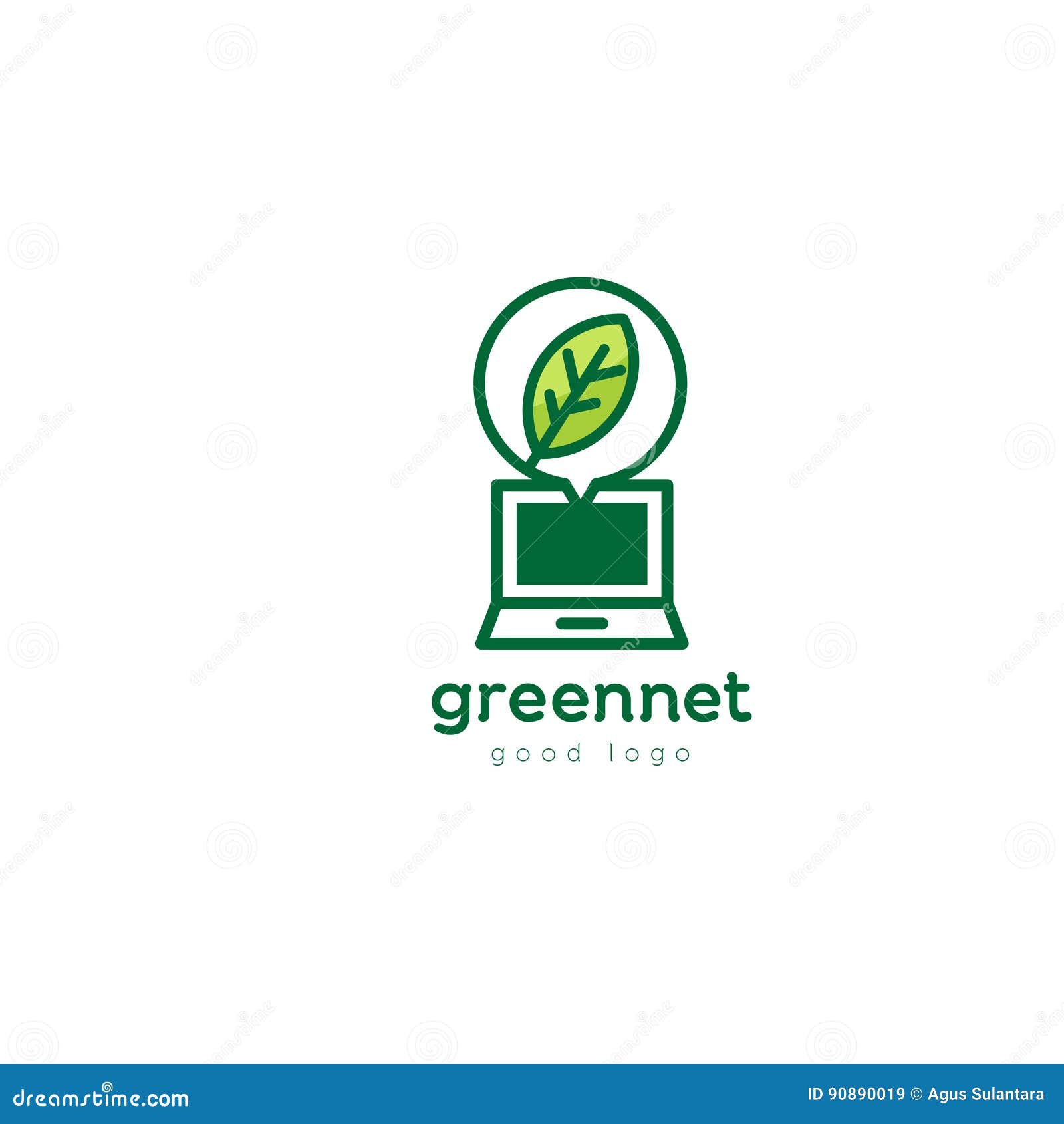 Green Laptop Nature Leaf Logo Design Stock Illustration - Illustration ...