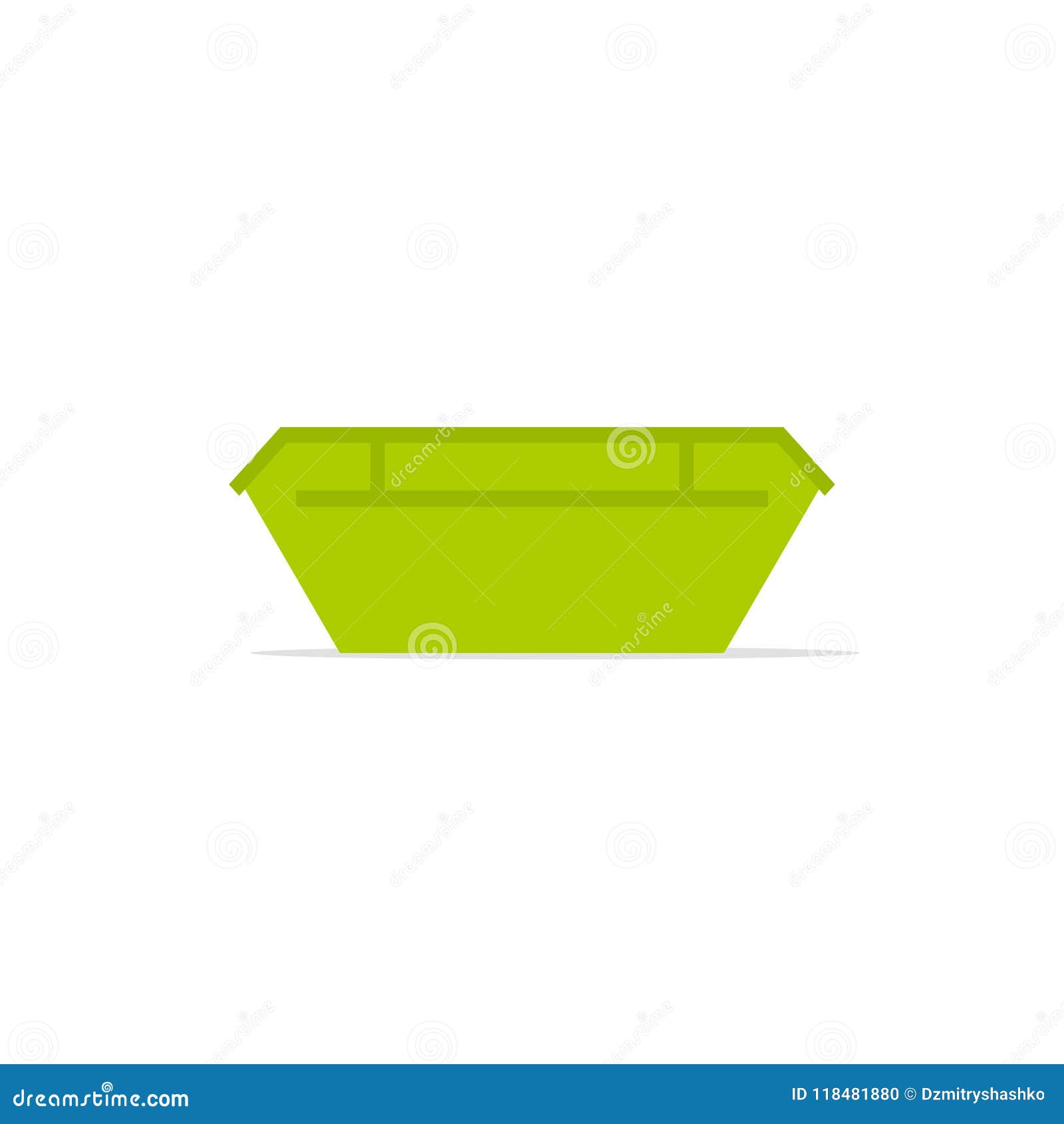 Green Large Waste Skip Bin Vector Illustration | CartoonDealer.com ...