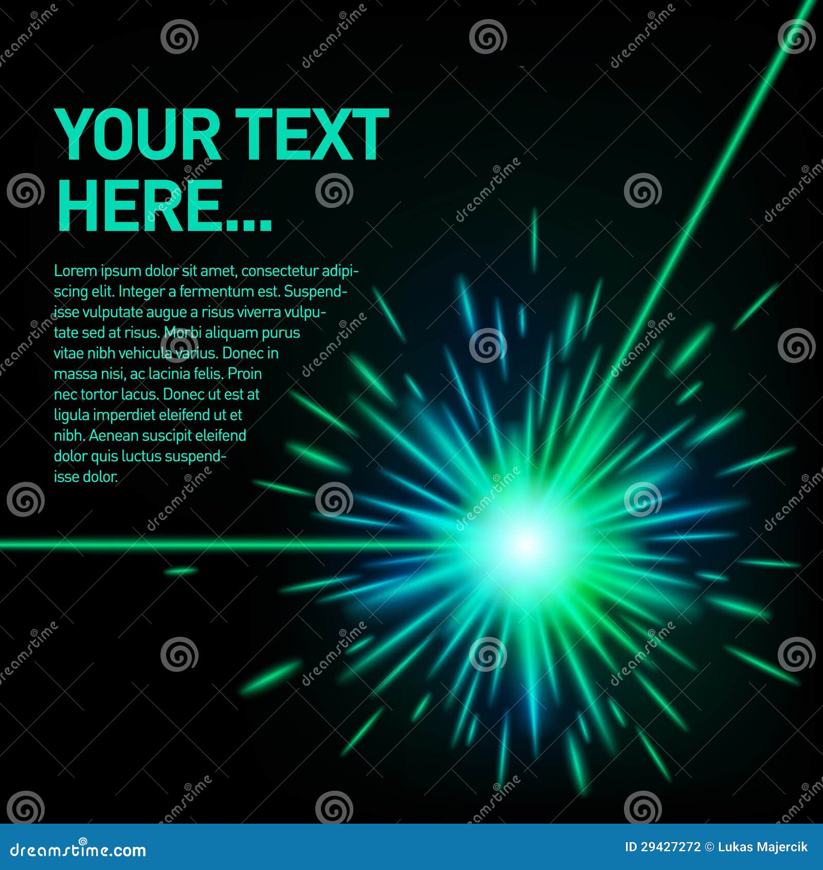 Green laser beam explosion stock vector. Illustration of design - 29427272