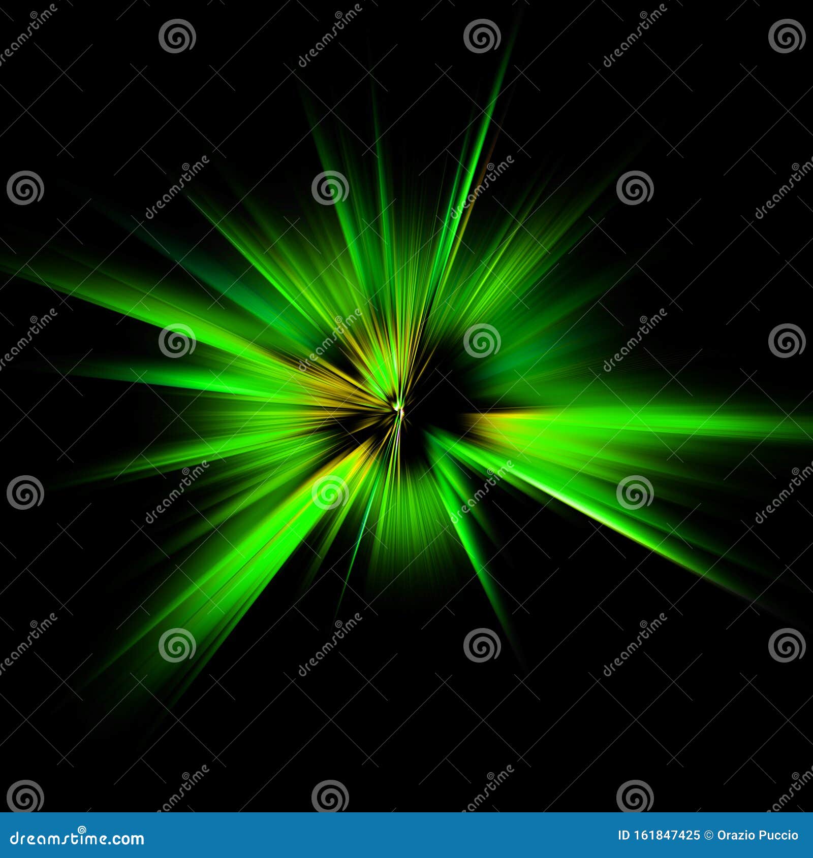 Green Laser Light on a Black Background Stock Illustration ...