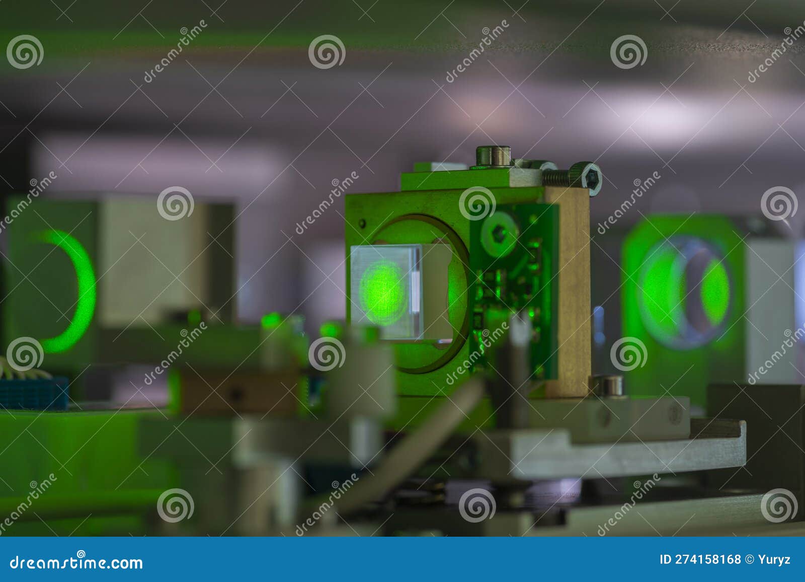 Green laser spot stock photo. Image of conversion, oscillator - 274158168