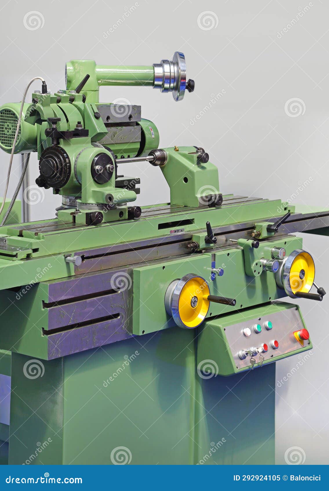 Green Lathe Machine stock image. Image of machinery - 292924105