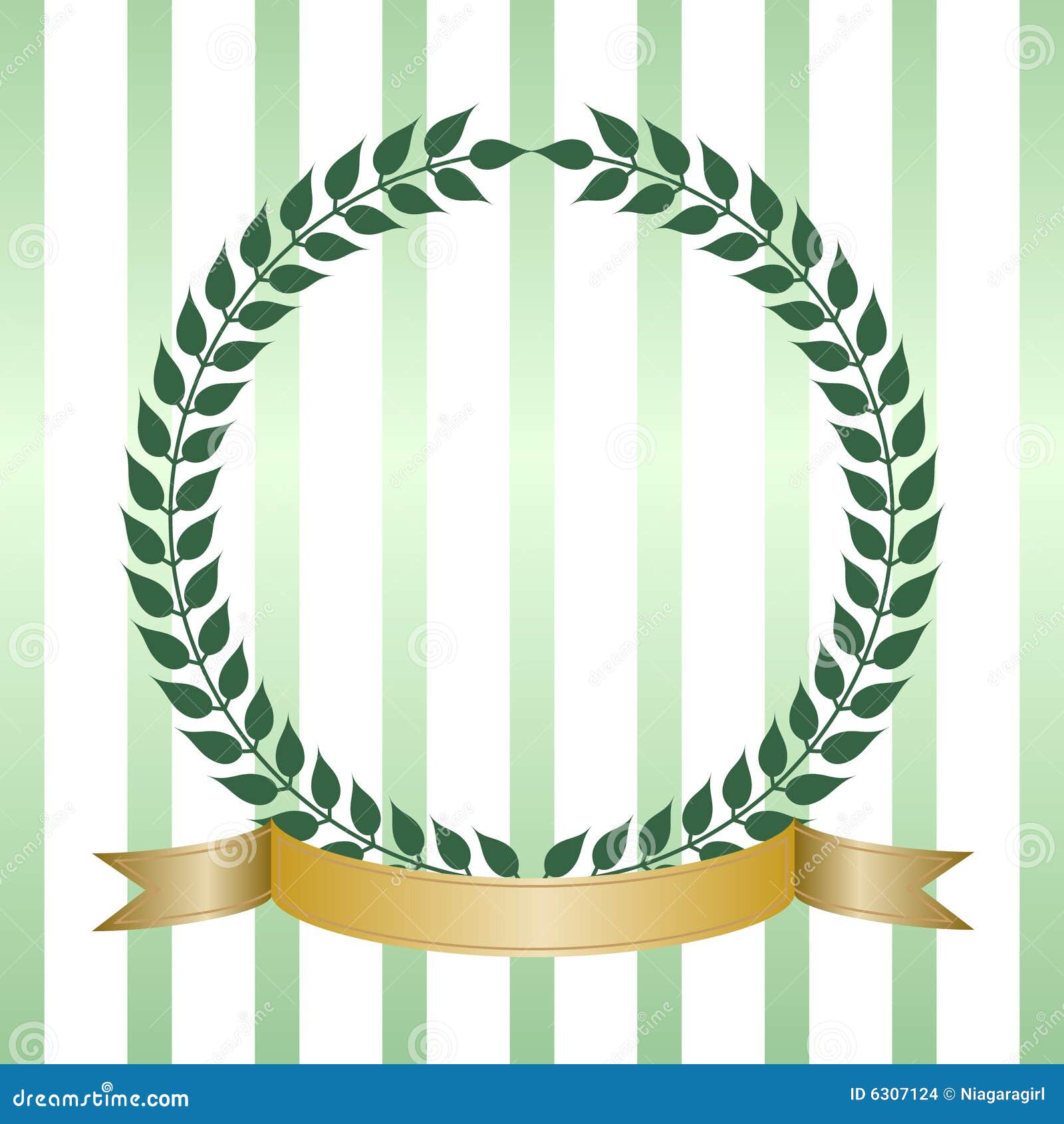 Green Laurel Wreath with Banner Stock Vector - Illustration of crest ...