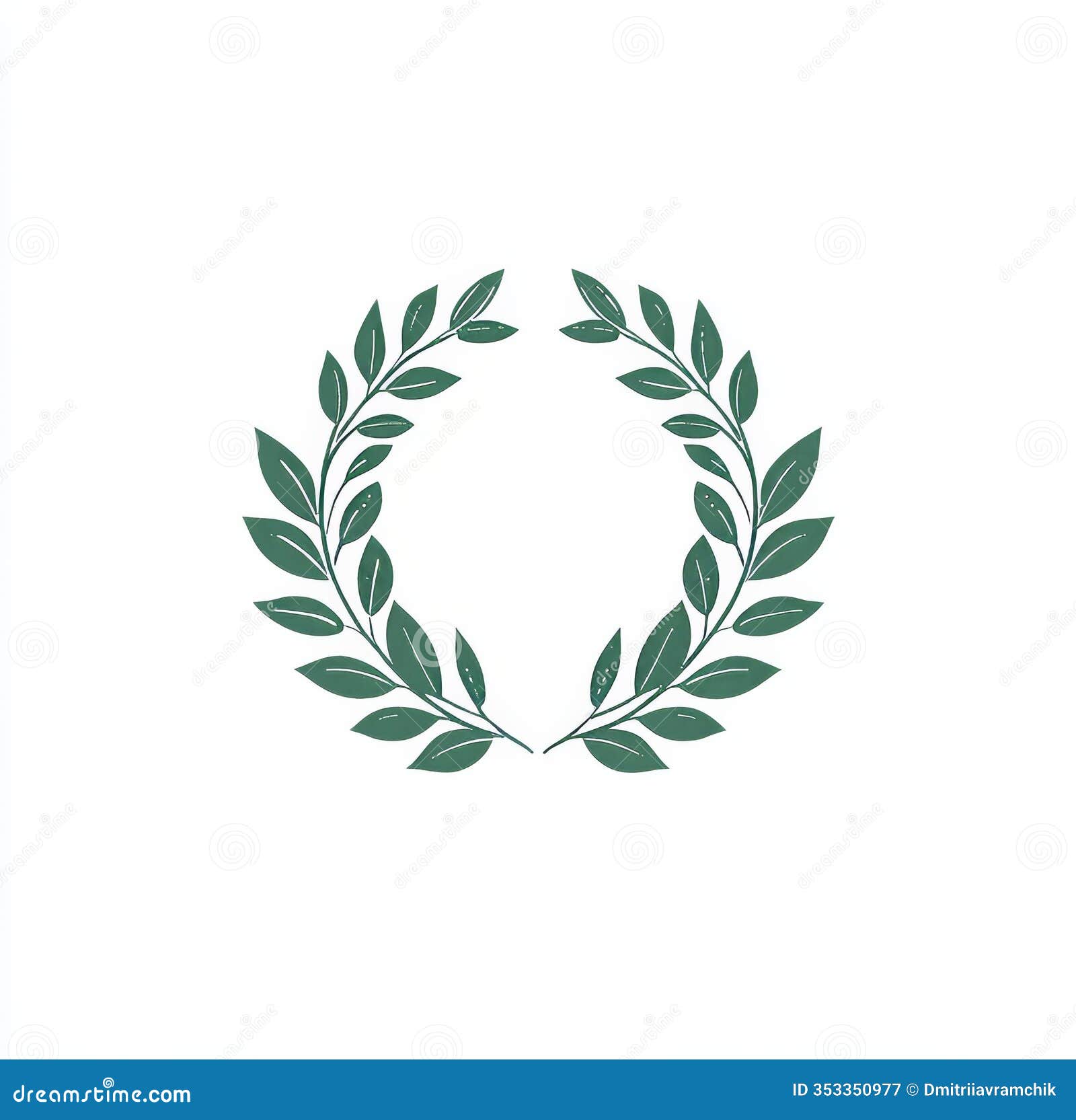 A Green Laurel Wreath Symbol is Illustrated in this Image. Stock ...
