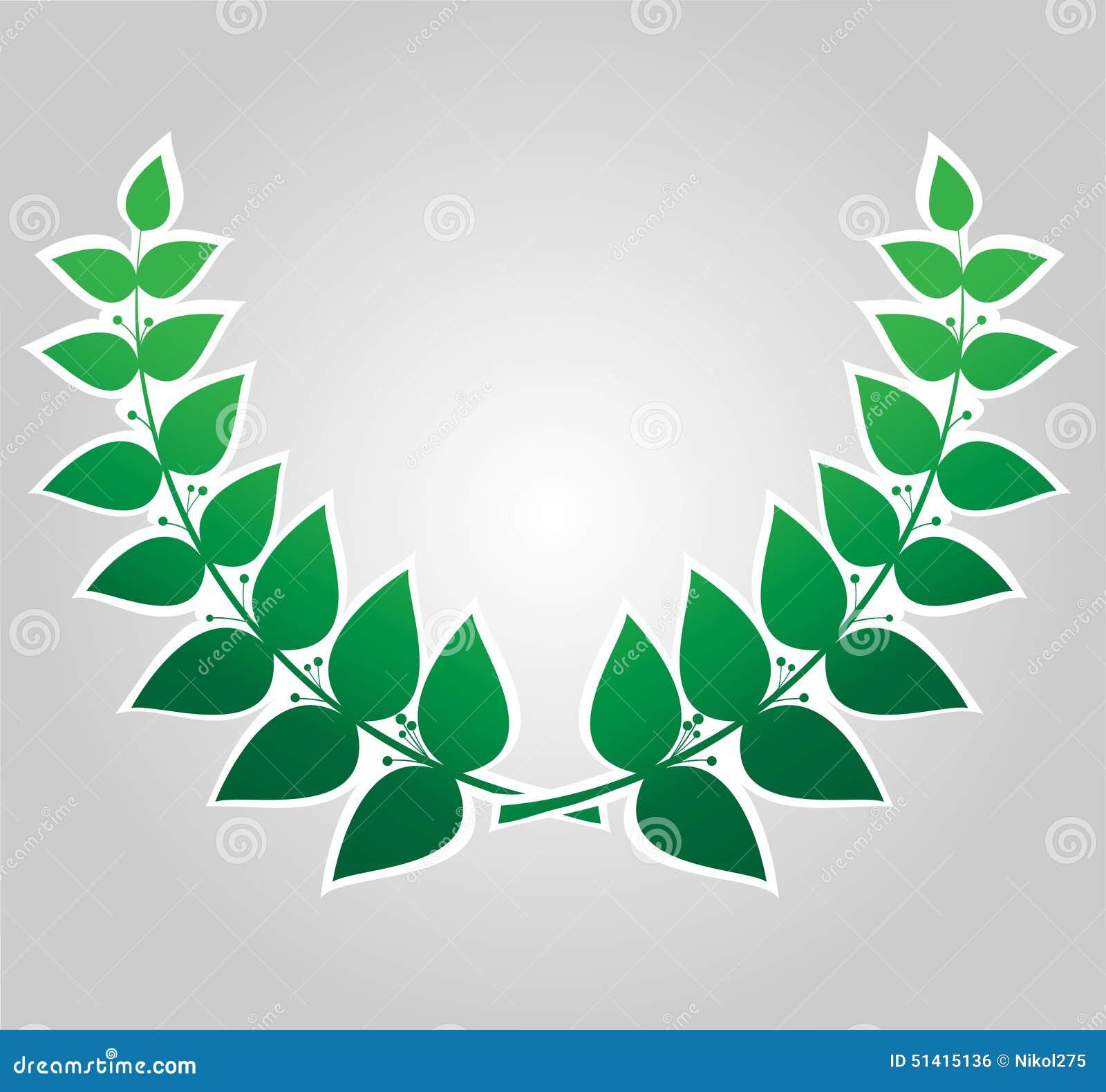 Green Laurel Wreath Icon For Web Design. Award Sign. Vector ...