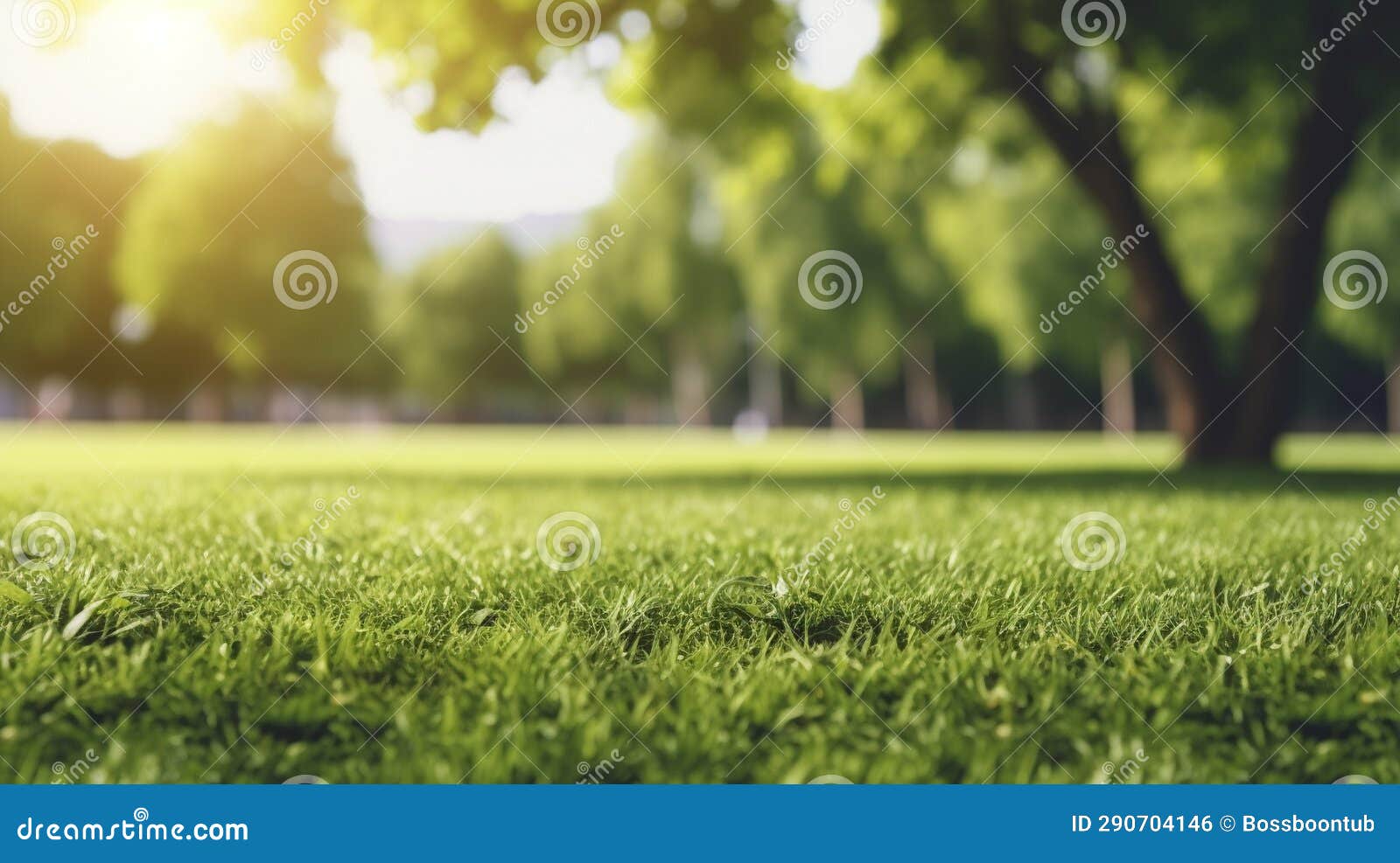 Green Lawn with Copyspace and Flare. Generative AI Stock Photo - Image ...