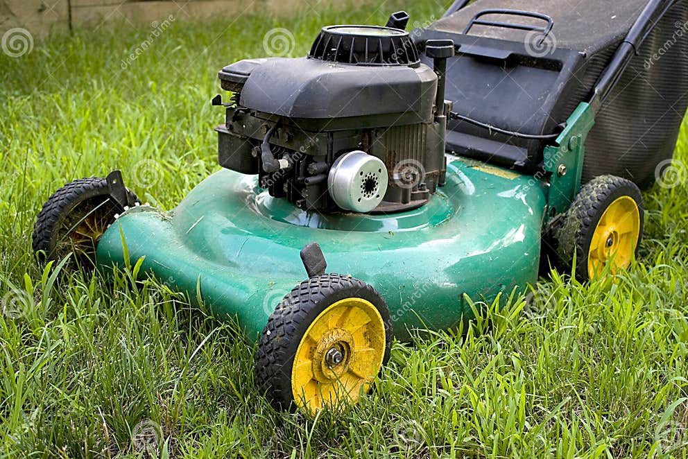 Green Lawn Mower stock photo. Image of long, cutting, mower - 6494072