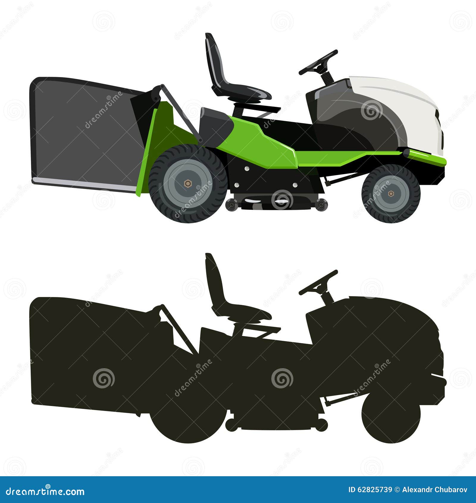 Green lawn mower stock vector. Illustration of plants - 62825739