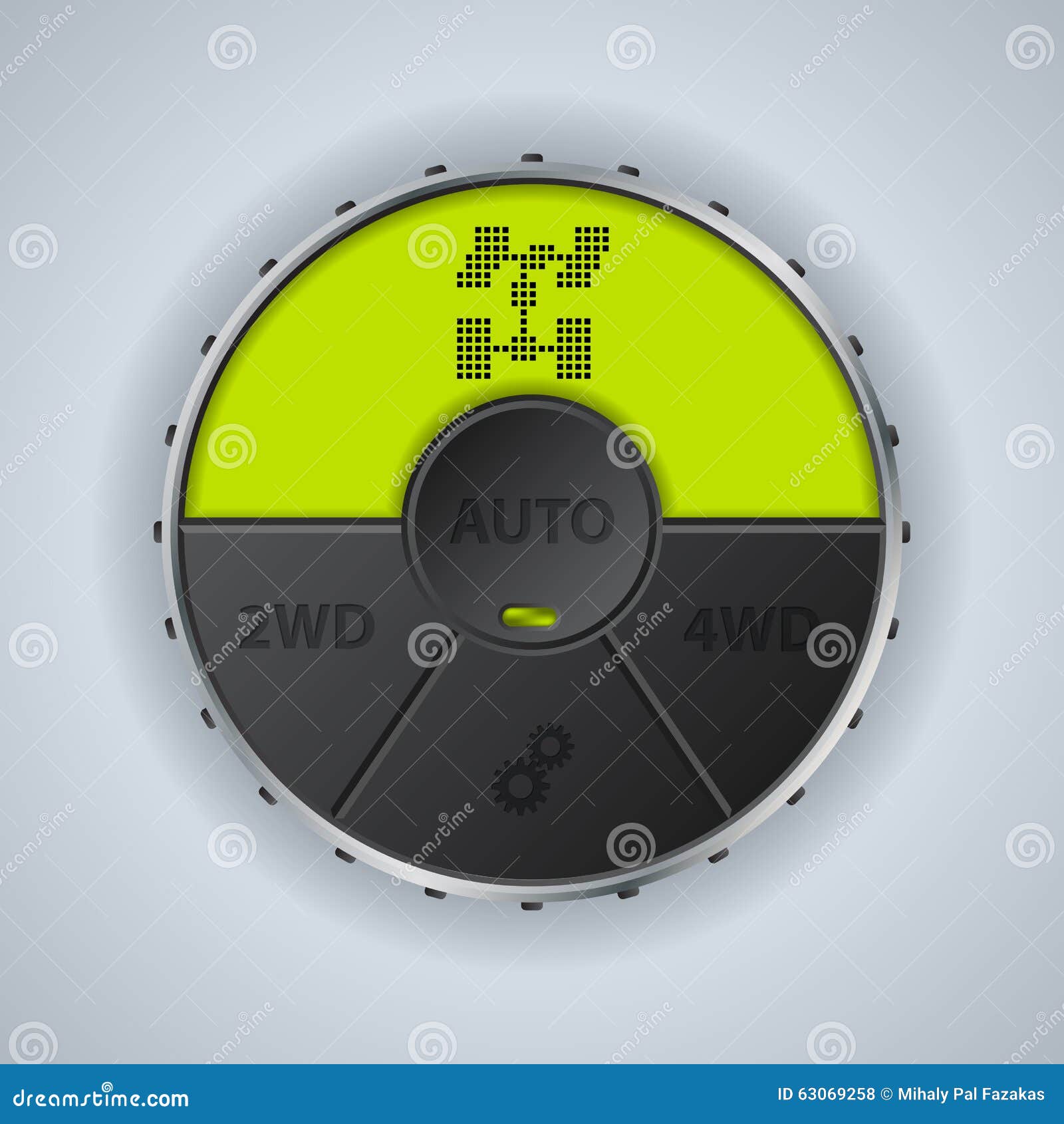 Green Lcd Display 4x4 Settings Gauge Stock Vector - Illustration of ...