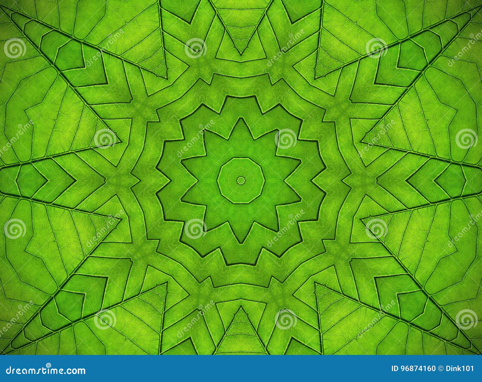 Green Leaf Abstract Pattern Stock Illustration - Illustration of circle ...