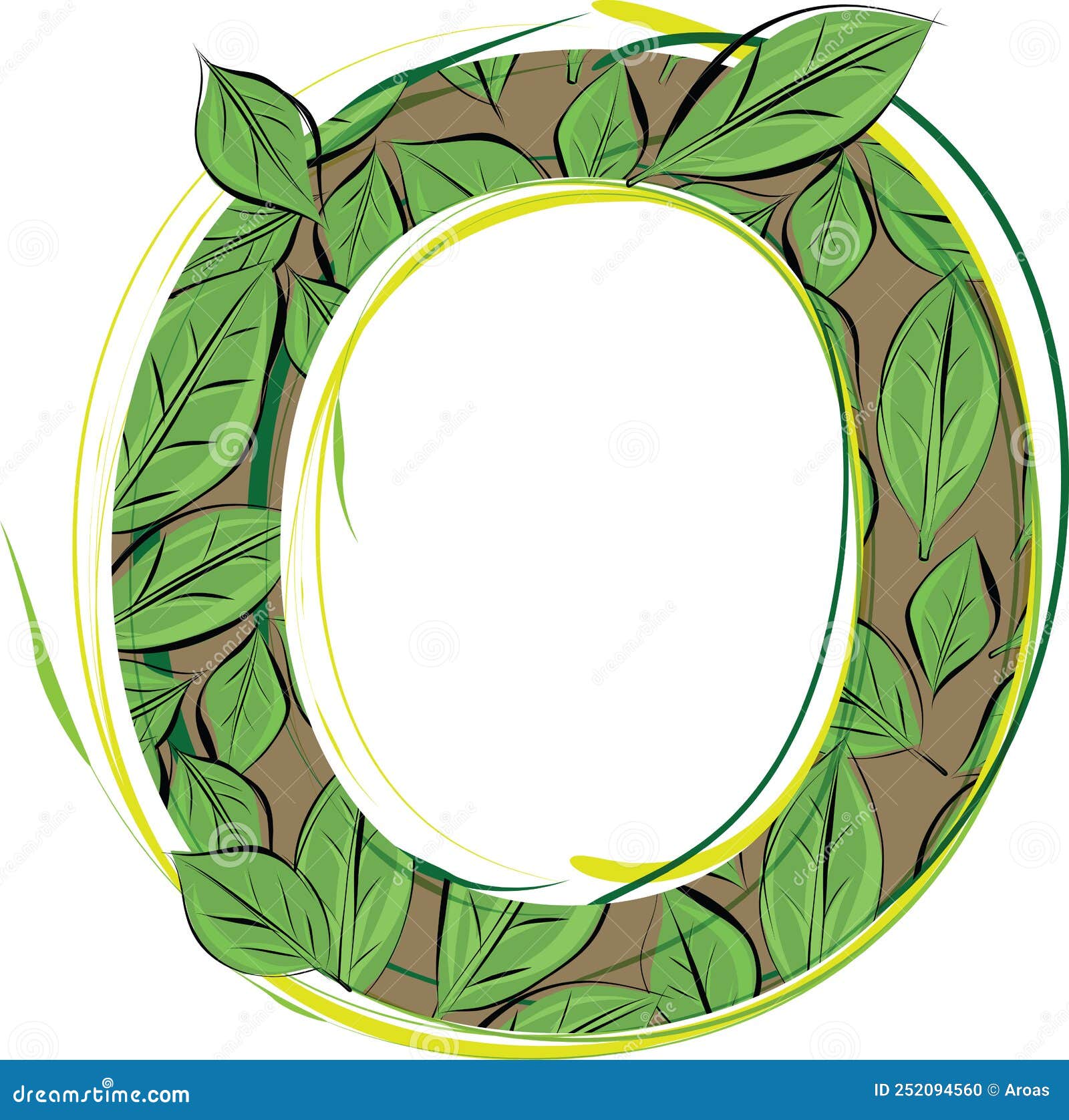 Green Leaf Alphabet Illustration LETTER O Stock Vector - Illustration ...