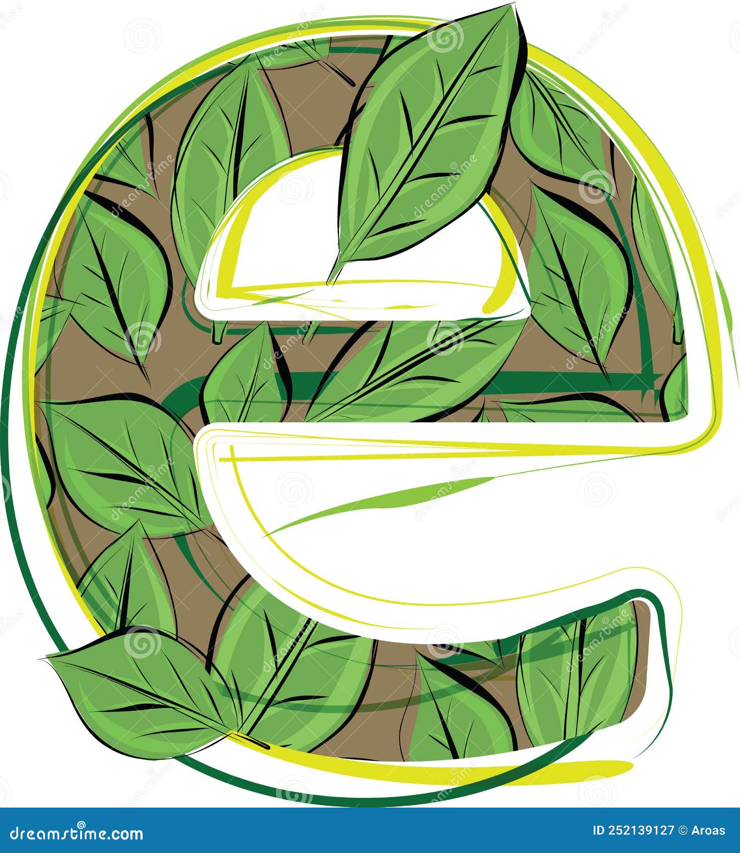 Green Leaf Alphabet Illustration Letter a Stock Vector - Illustration ...