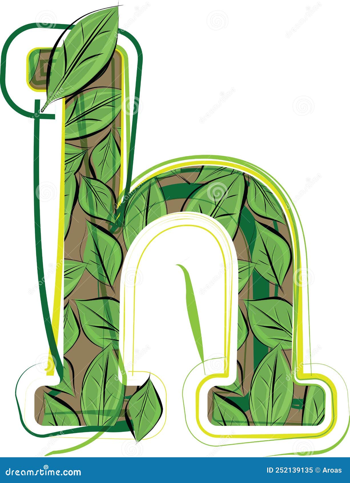 Green Leaf Alphabet Illustration Letter a Stock Vector - Illustration ...