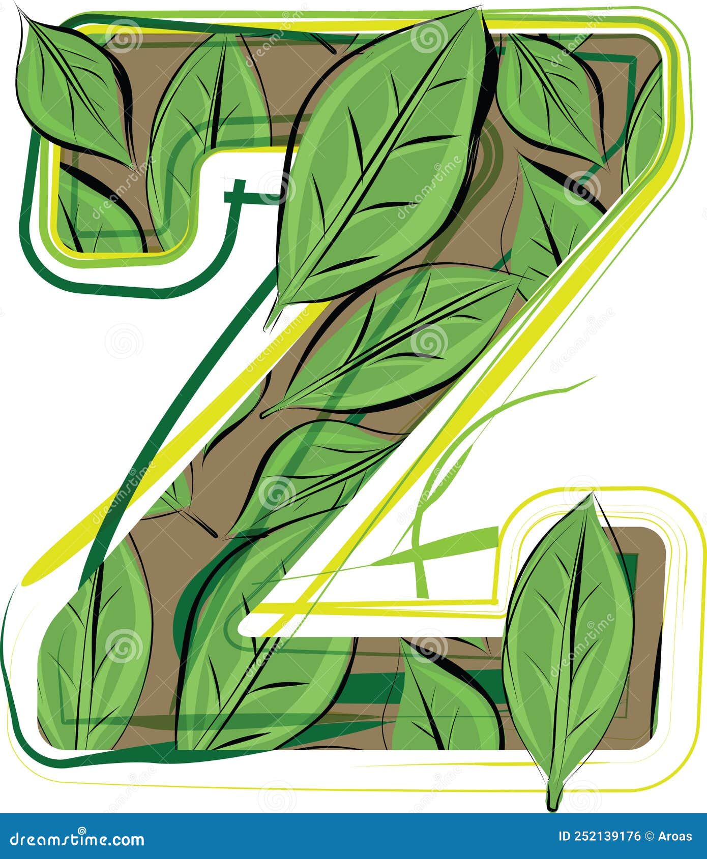 Green Leaf Alphabet Illustration Letter a Stock Vector - Illustration ...