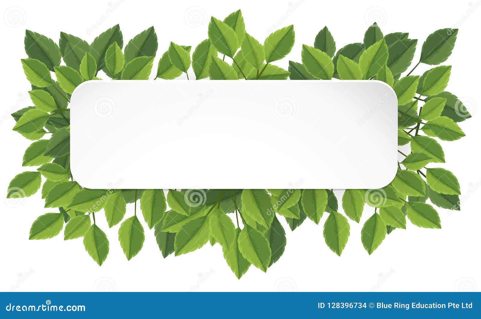 A green leaf banner stock vector. Illustration of drawing - 128396734