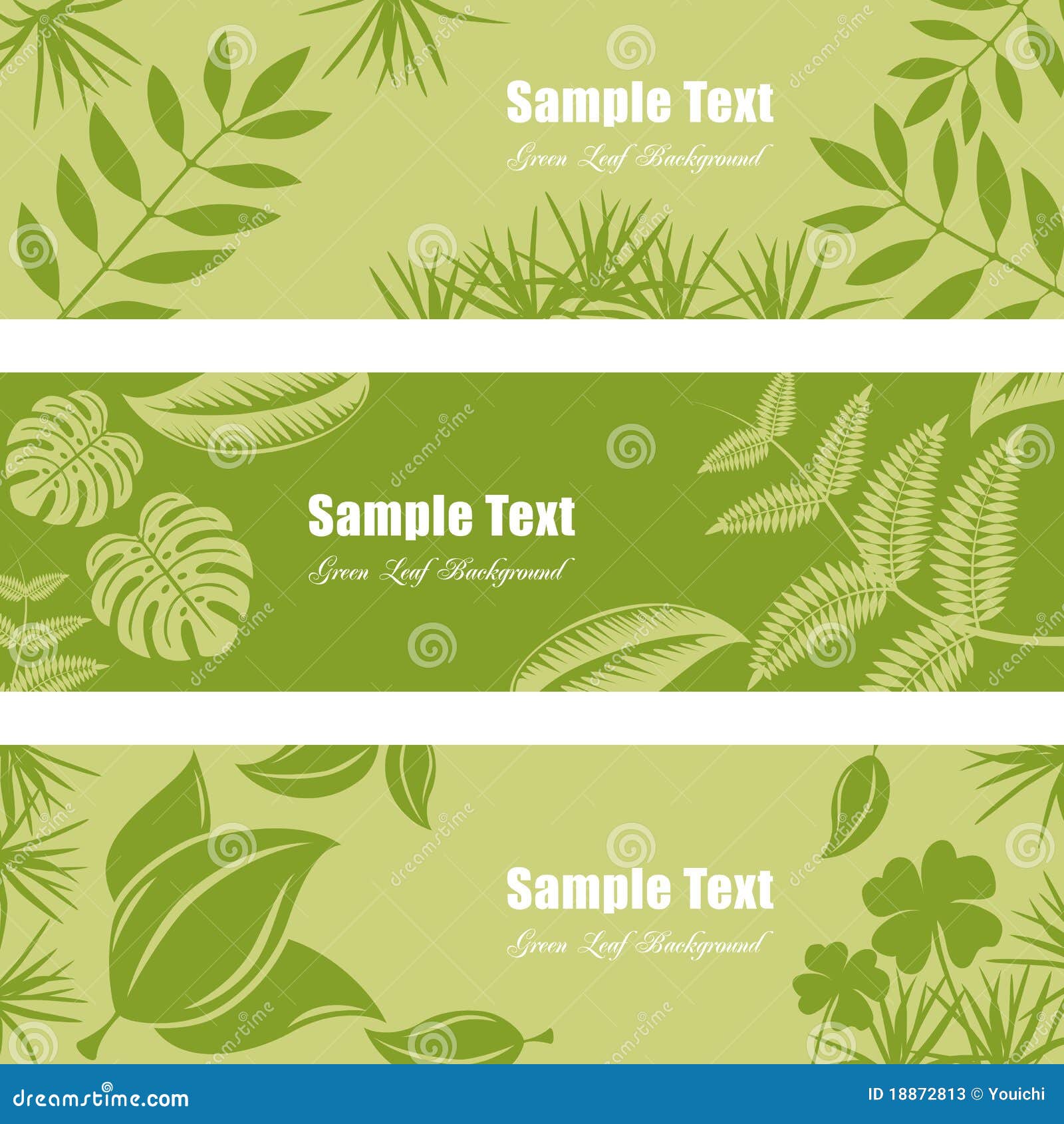 Green leaf banner set stock vector. Illustration of abstract - 18872813