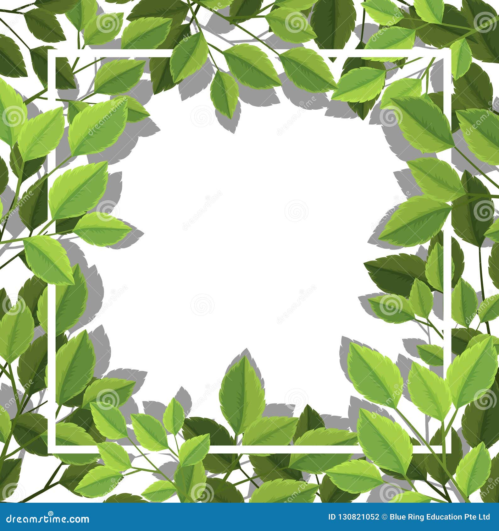 Green leaf border template stock vector. Illustration of leaf - 130821052