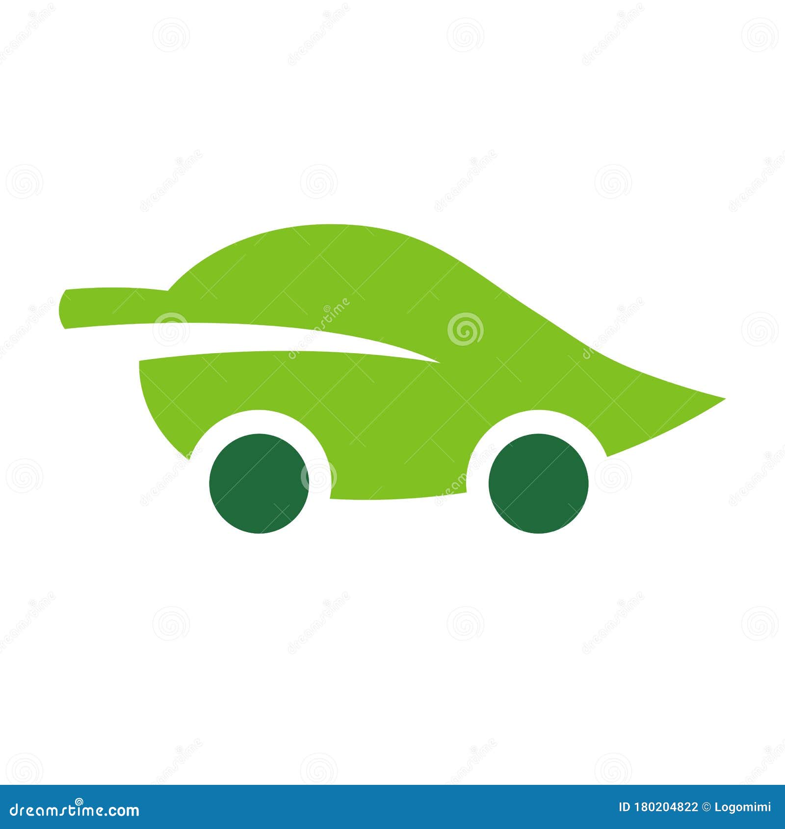 Green Leaf Car Logo Icon Design Template Elements, Vector Illustration ...