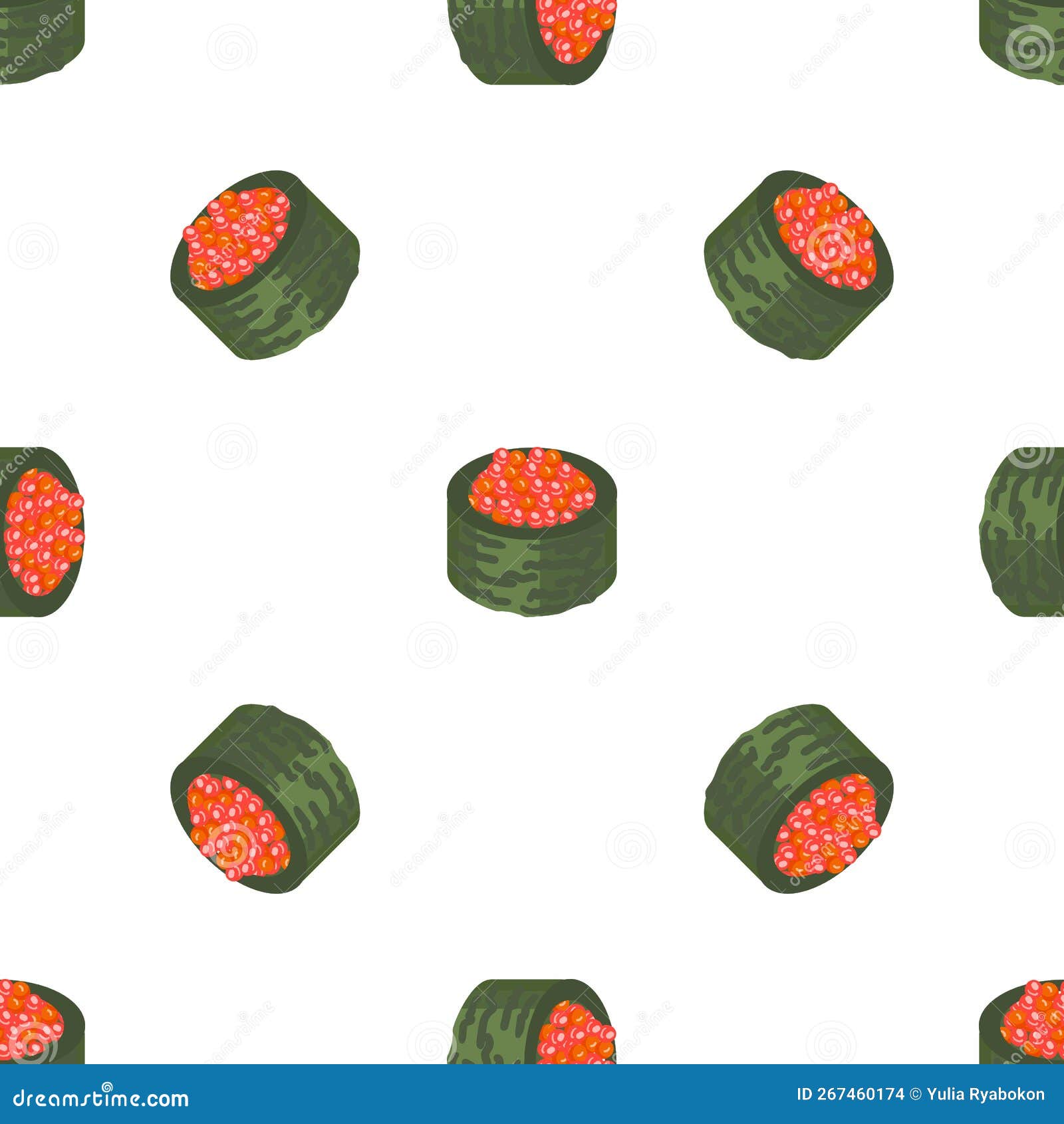 Green Leaf Caviar Roll Pattern Seamless Vector Stock Vector ...