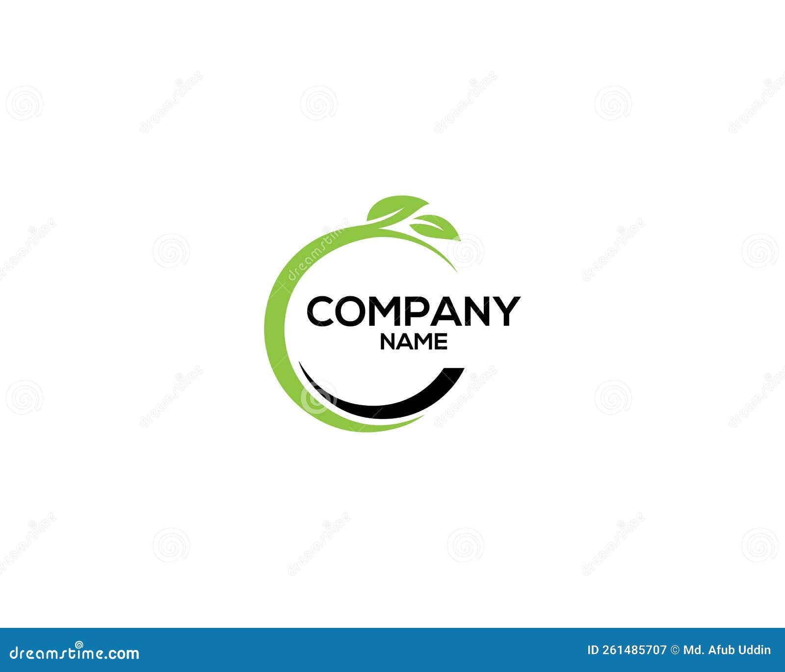Green Leaf Circle Logo Design Stock Vector - Illustration of label ...