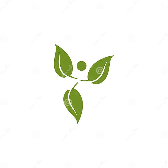 Green Leaf Community People Logo Design Stock Vector - Illustration of ...